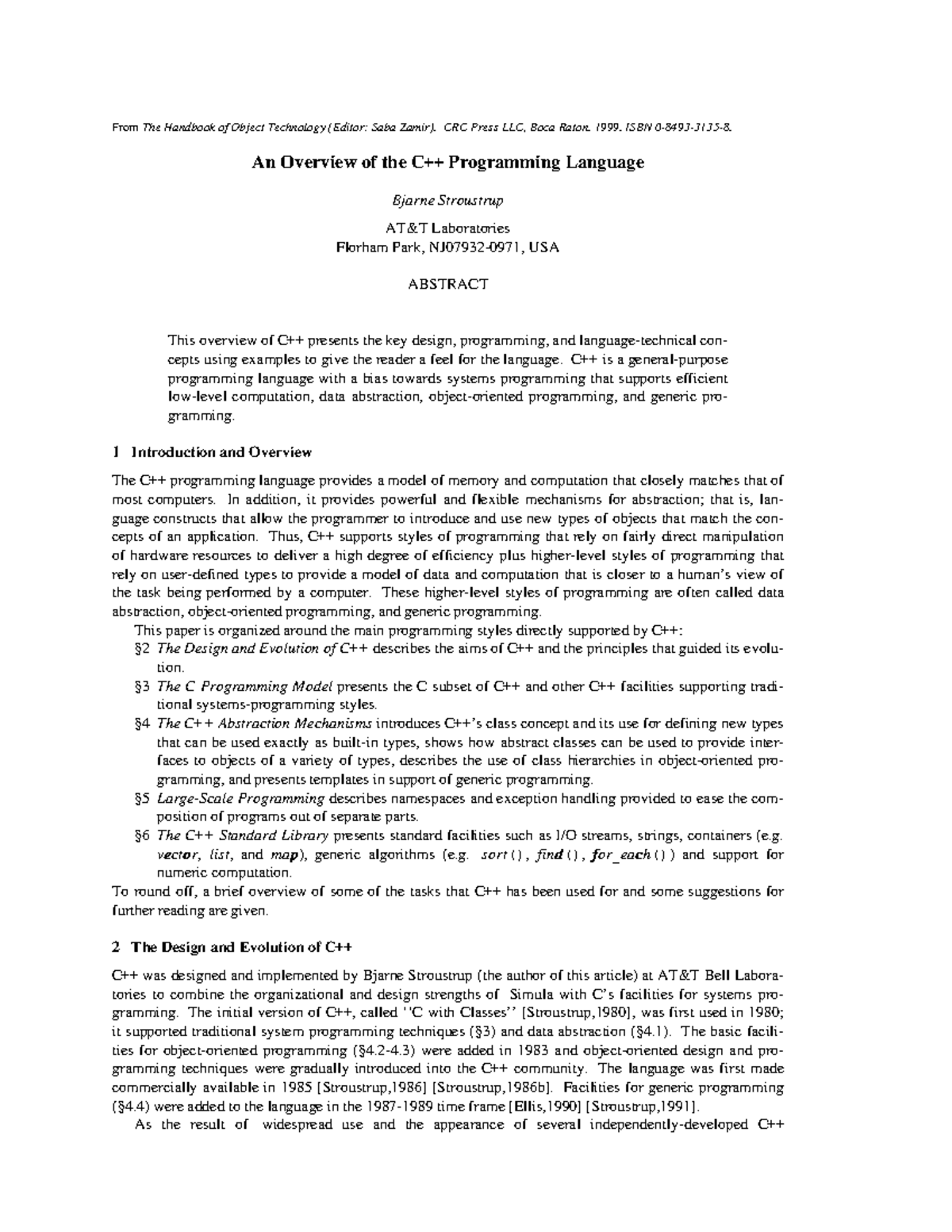 Crc - algorithm book - FromThe Handbook of Object Technology (Editor ...