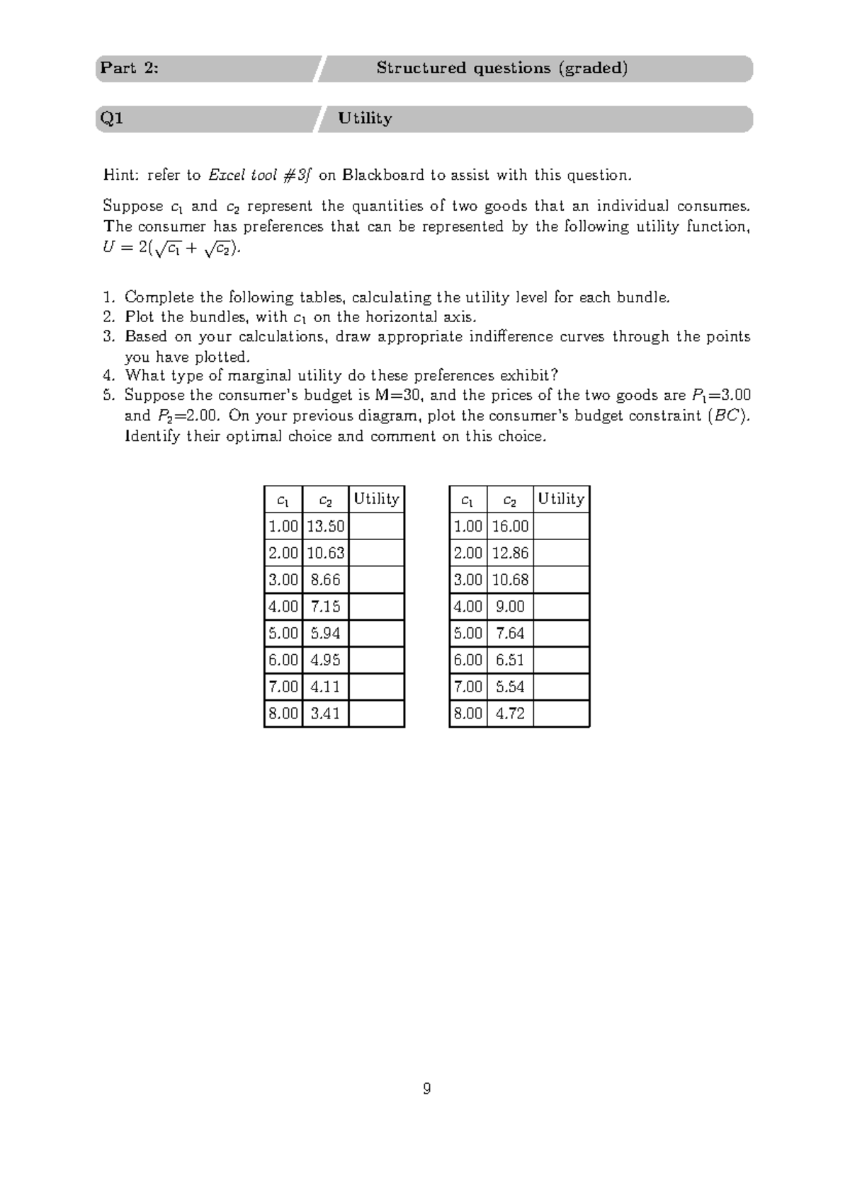 Econ130 20-3 Tutorial questions(2)-9 - Part 2: Structured questions ...