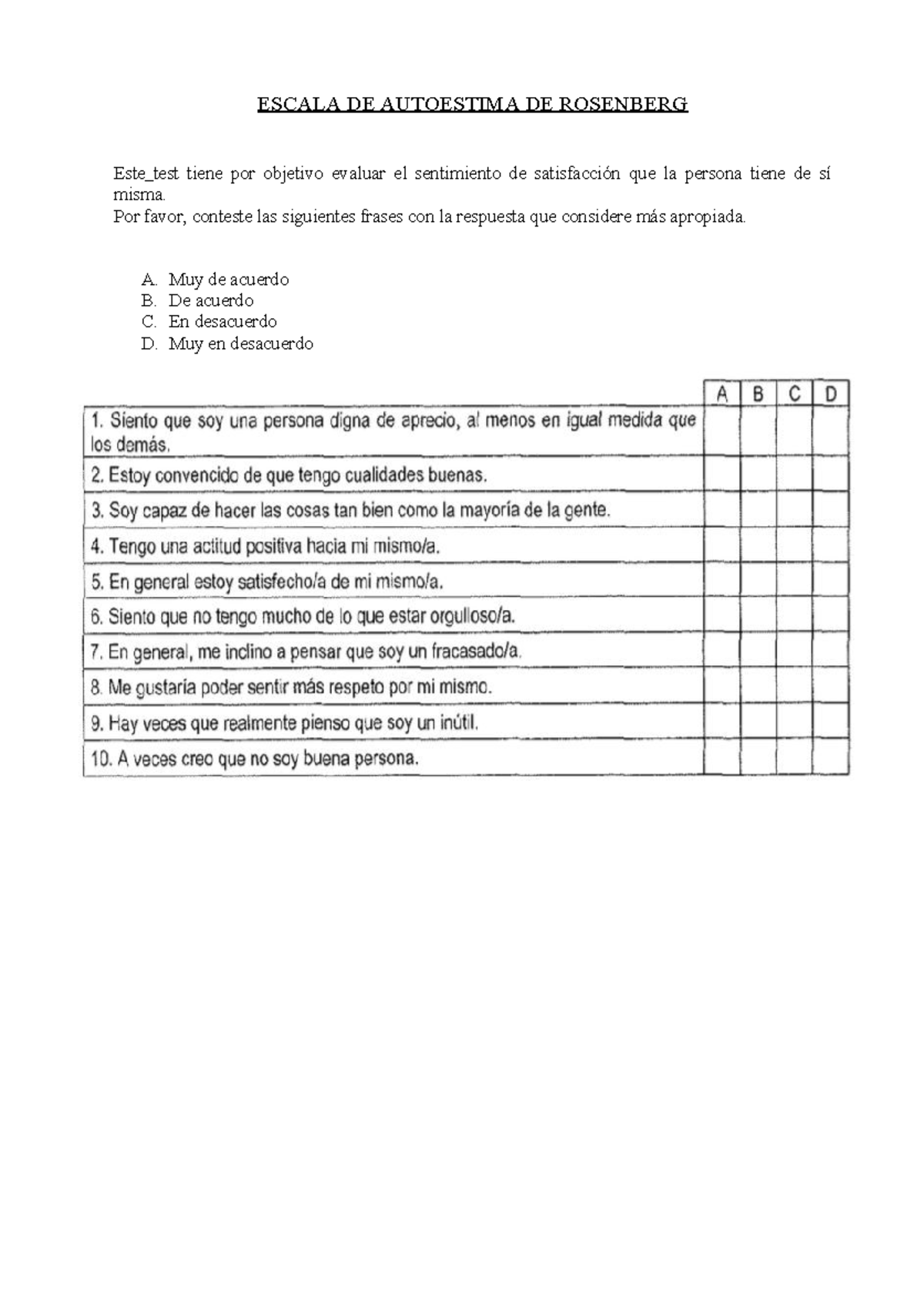 Test-escala-Rosenberg - Psicología Escolar - ESCALA DE AUTOESTIMA DE ...