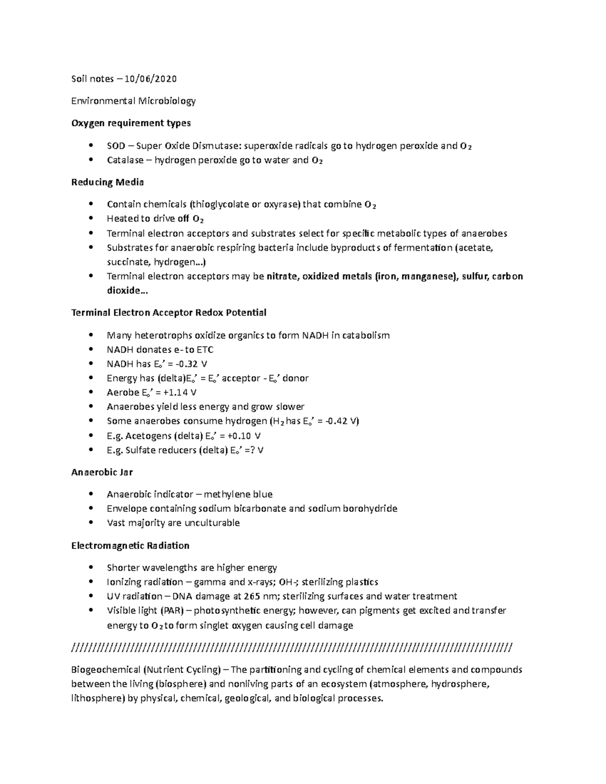 Soil10 - Soil lecture notes, Hoch. - Soil notes – 10/06/ Environmental ...