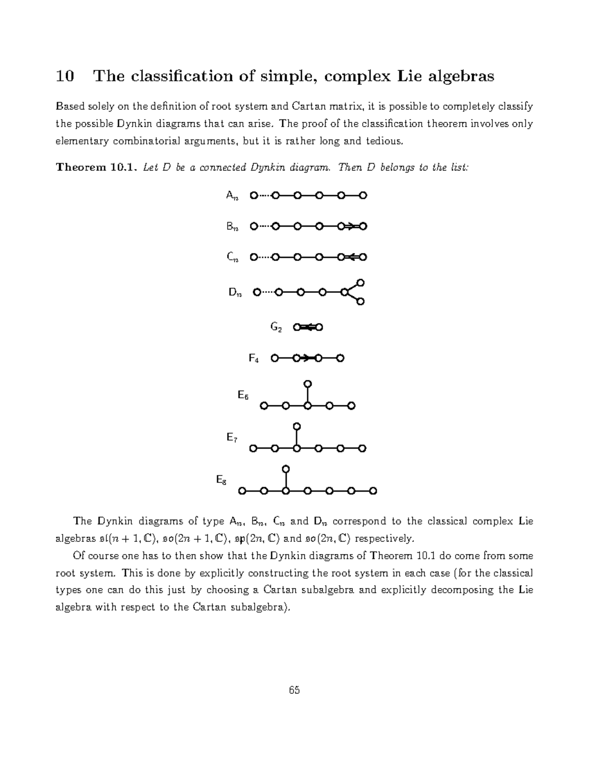MATHS5049 2016-2017 Lecture Notes - 10 The classification of simple ...