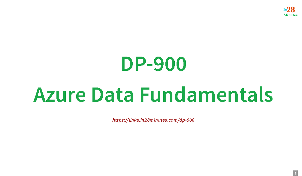 Course Presentation DP 900 Azure Data Fundamentals - DP-900DP- Azure ...
