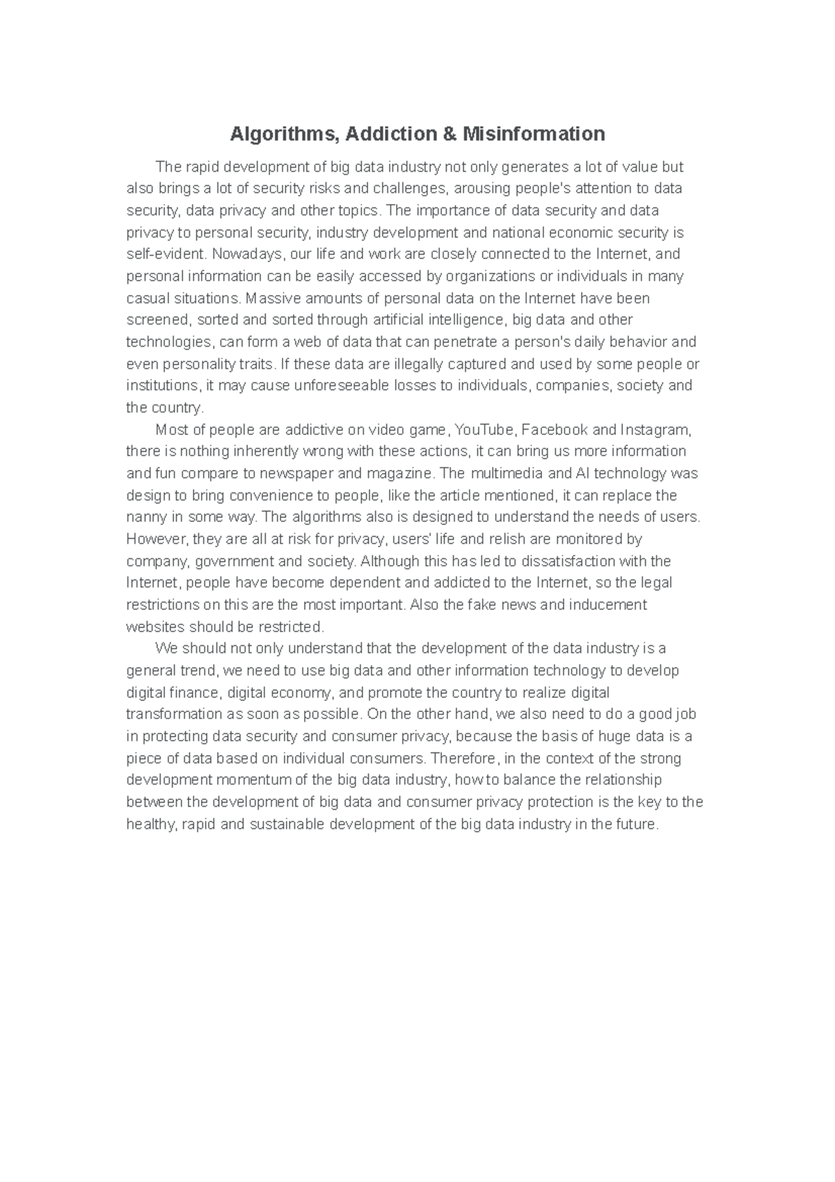 Algorithms, Addiction & Misinformation - Algorithms, Addiction ...