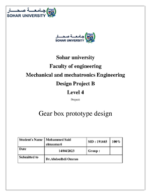 Module 1 Design Project Assessment 1 - CHEM4007A - Process Design Practice Semester 1, 2022 ...