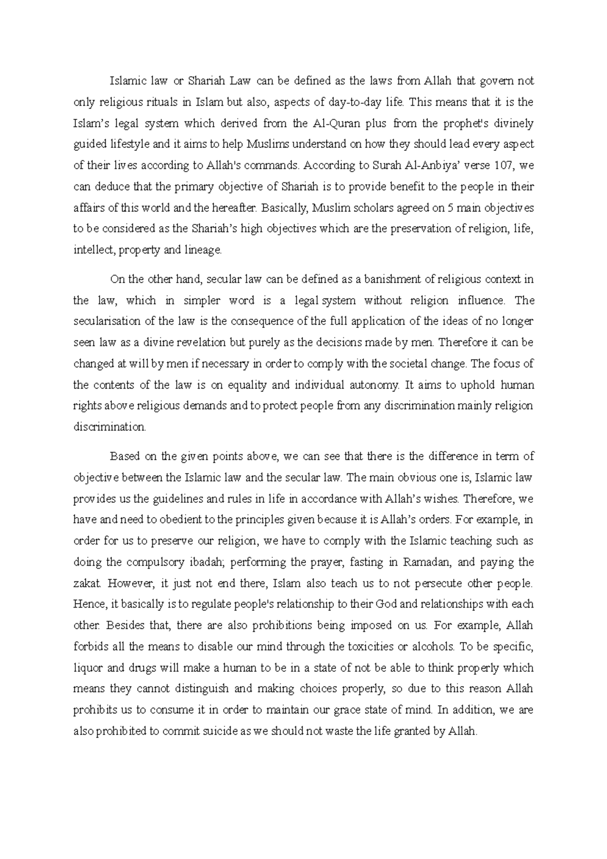 Objective Of Islamic Law And Secular Law Islamic Law Or Shariah Law