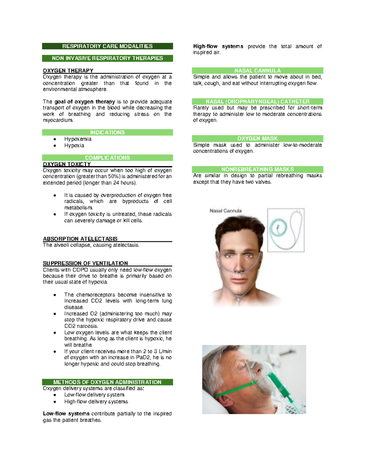 Respiratory CARE Modalities - RESPIRATORY CARE MODALITIES NON INVASIVE ...