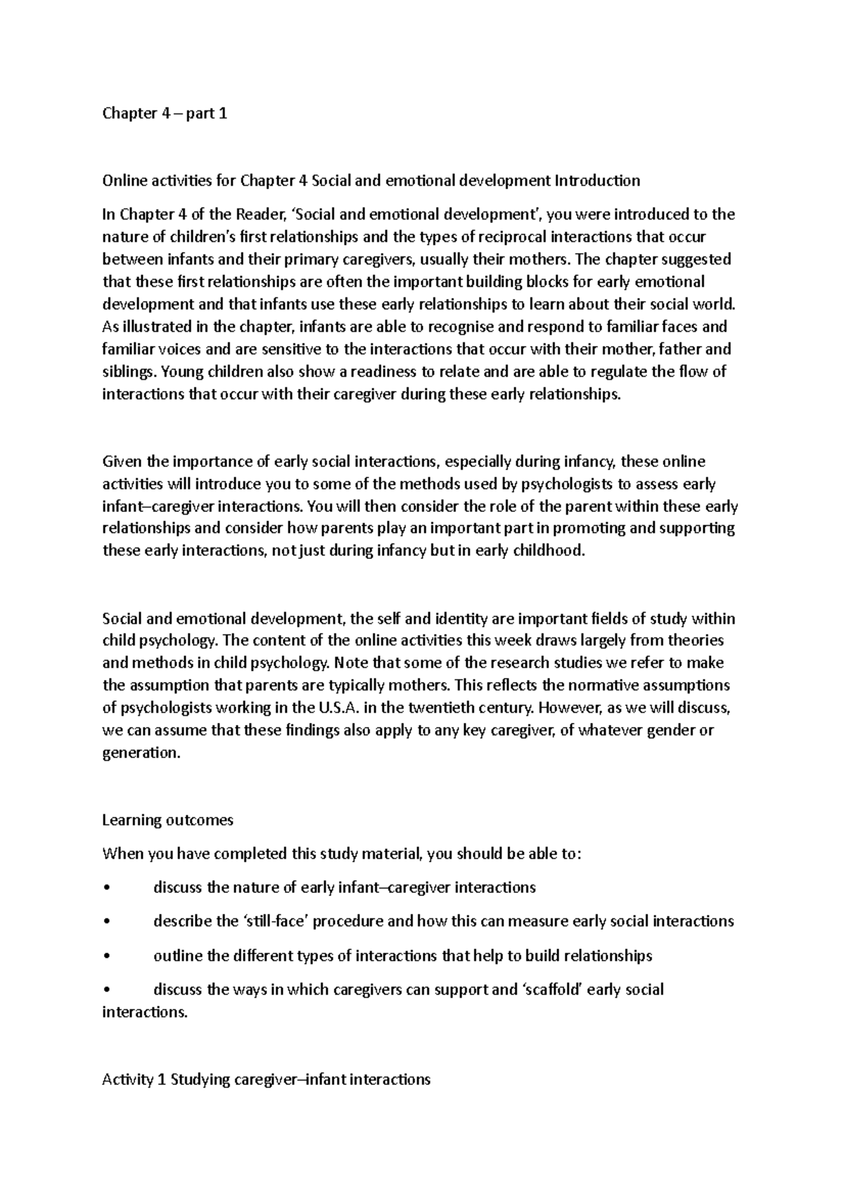 Chapter 4 - part 1 - Chapter 4 – part 1 Online activities for Chapter 4 ...