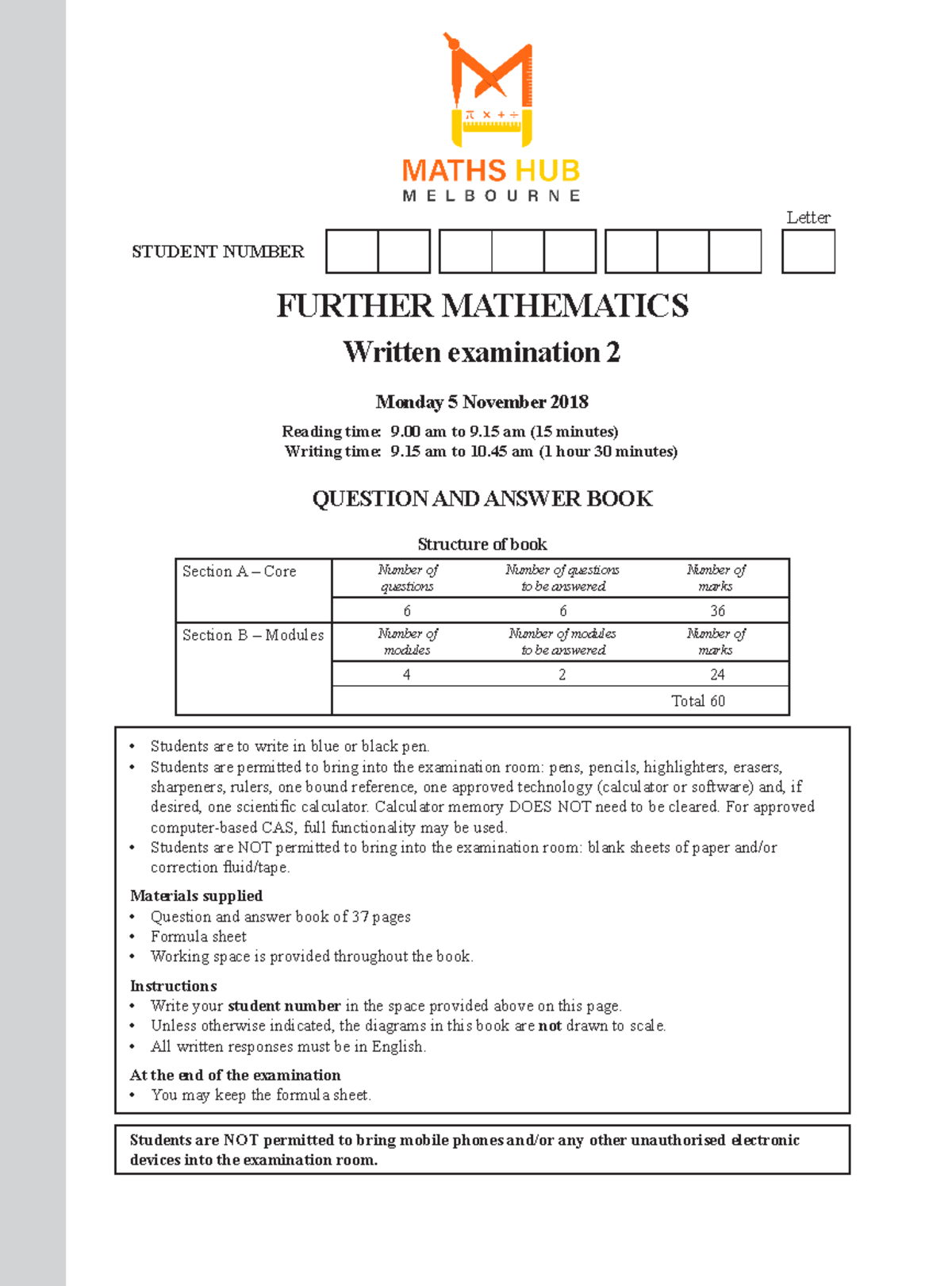 Further 34 Exam - Year 9- Linear Relations Revision Worksheet - FURTHER MATHEMATICS Written ...