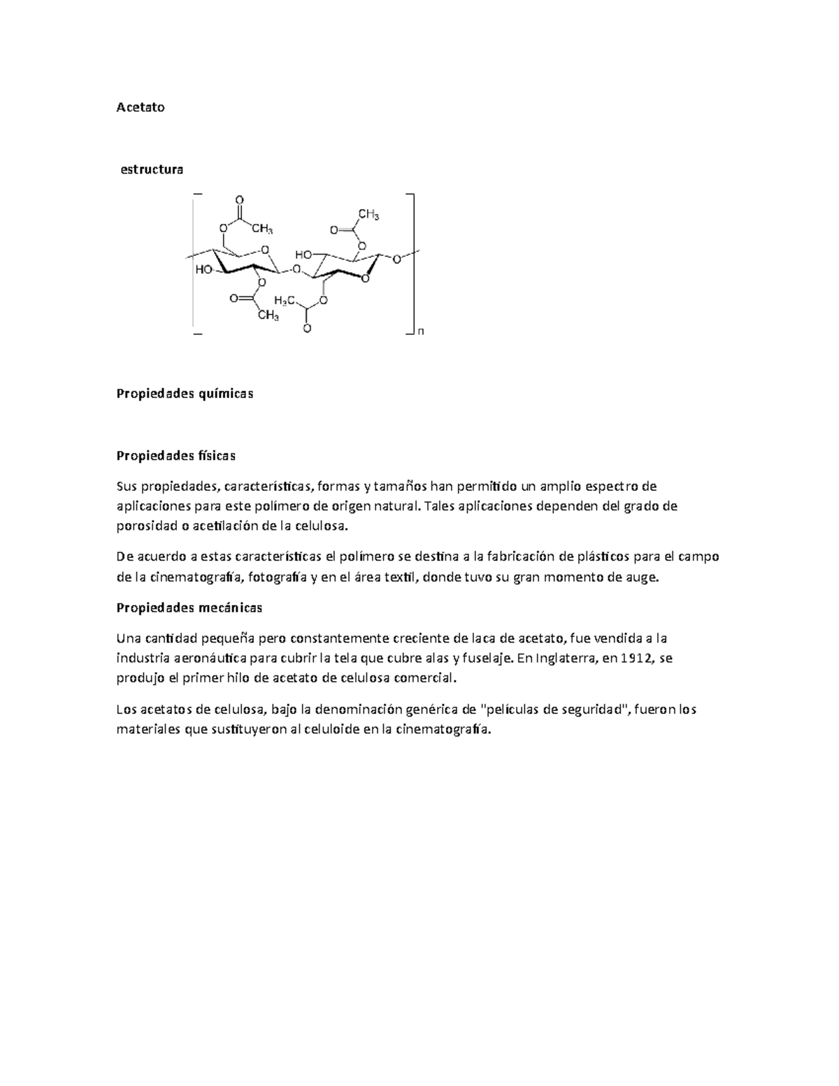 Acetato y periodico - apuntes - Acetato estructura Propiedades químicas ...