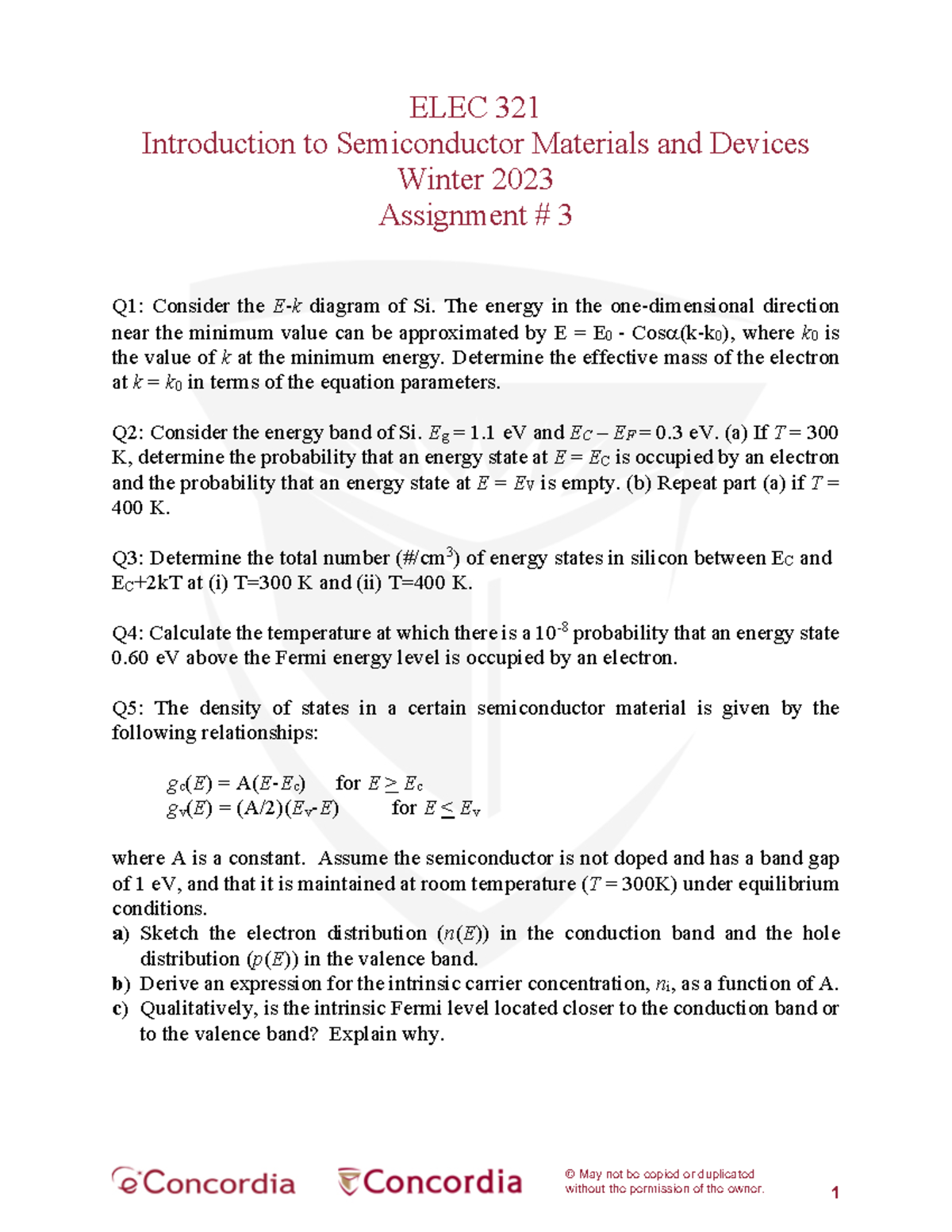 Assignment 3 Instructions - 1 © May not be copied or duplicated without ...