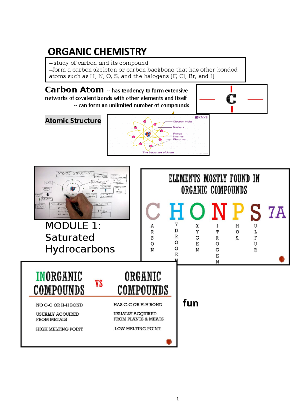 Organic Chemistry Notes - ORGANIC CHEMISTRY Carbon Atom - has tendency ...