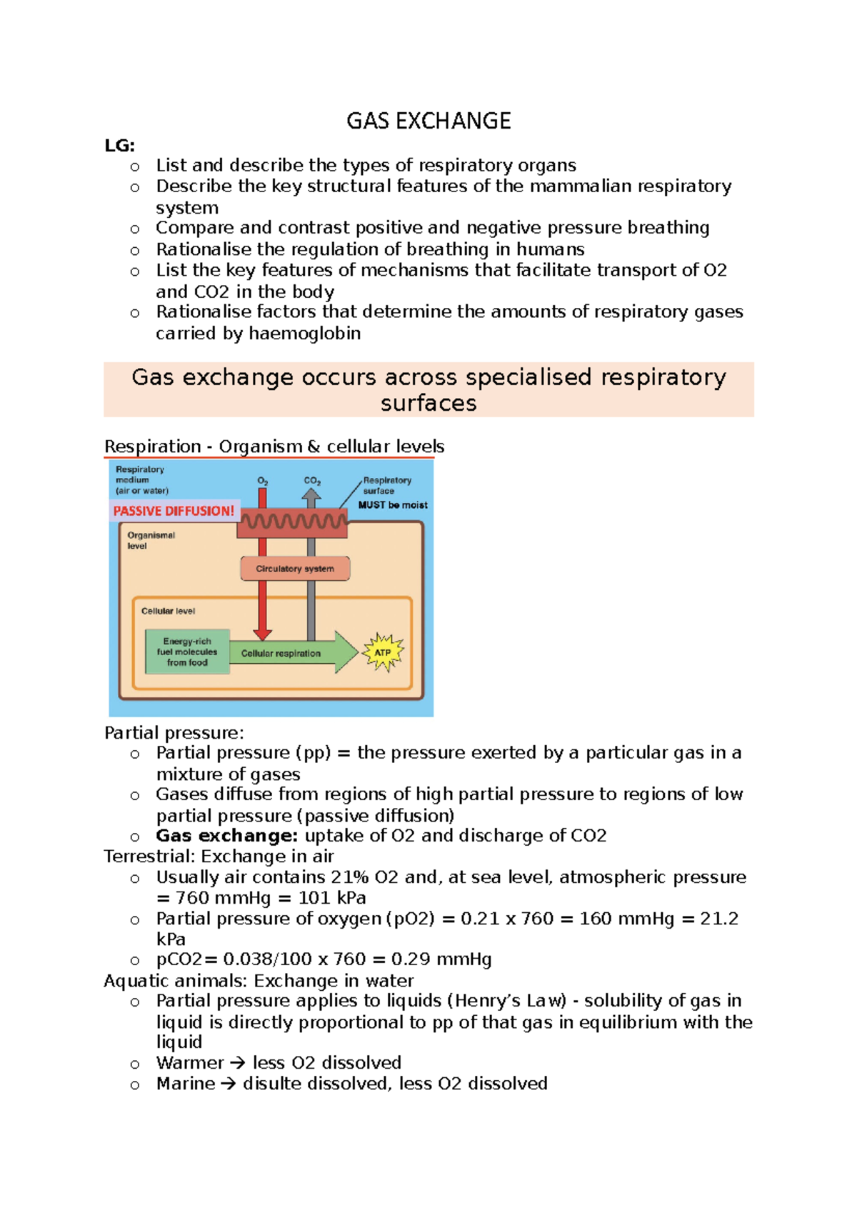 LEC - GAS Exchange - notes - GAS EXCHANGE LG: o List and describe the ...