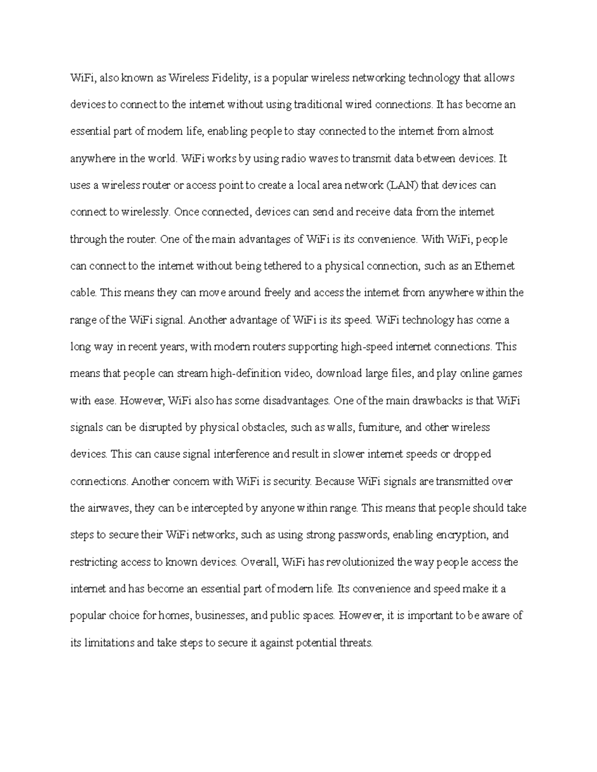 Wifi - this is an essay on the important and usefulness of Wi-Fi - WiFi ...