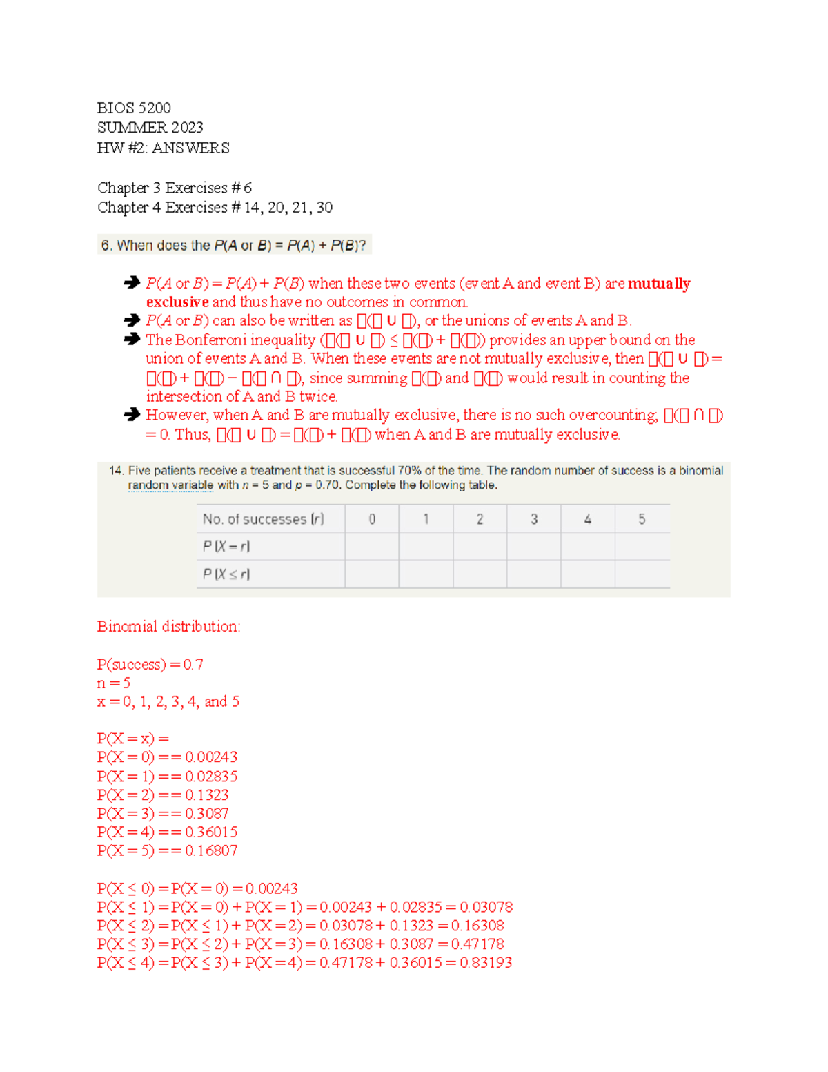 HW 2 Answer KEY - BIOS 5200 SUMMER 2023 HW #2: ANSWERS Chapter 3 ...