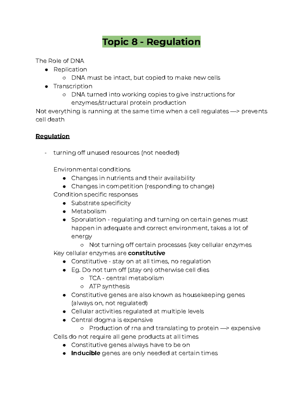 Mriobio topic 8,9,10 - Topic 8 - Regulation The Role of DNA Replication ...