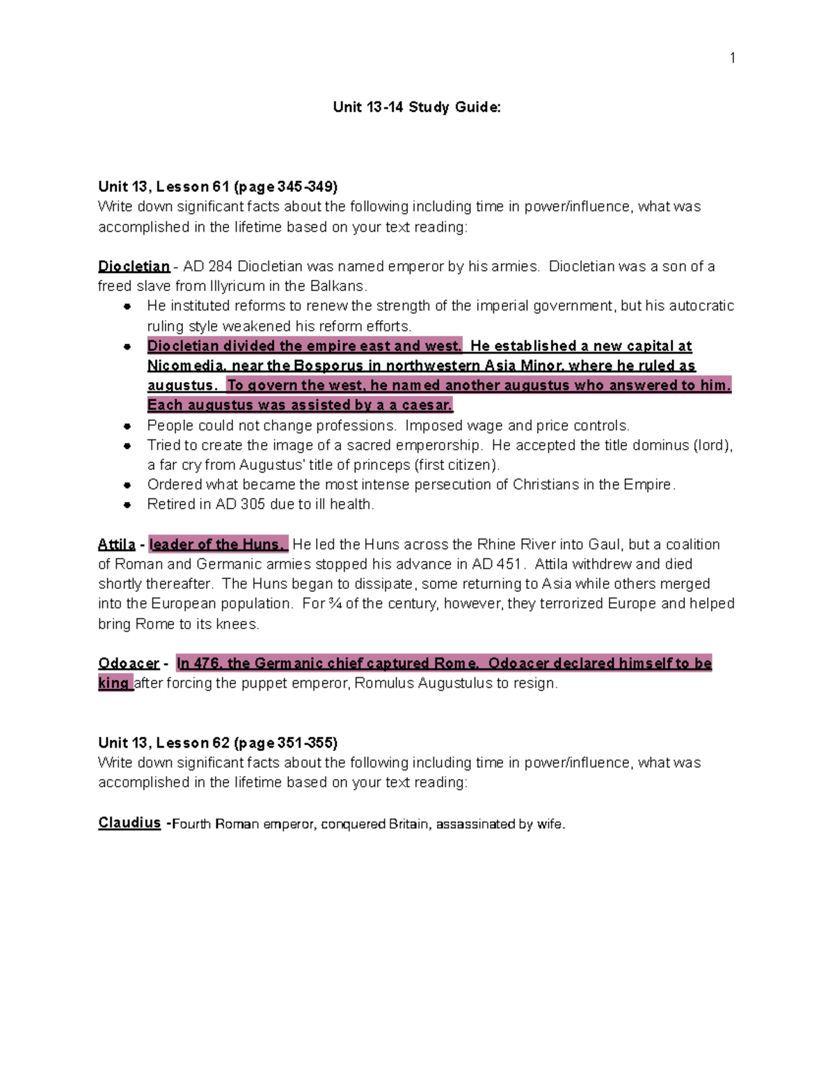 Lucas Petty - Unit 13-14 Study Guide - Unit 13-14 Study Guide: Unit 13 ...