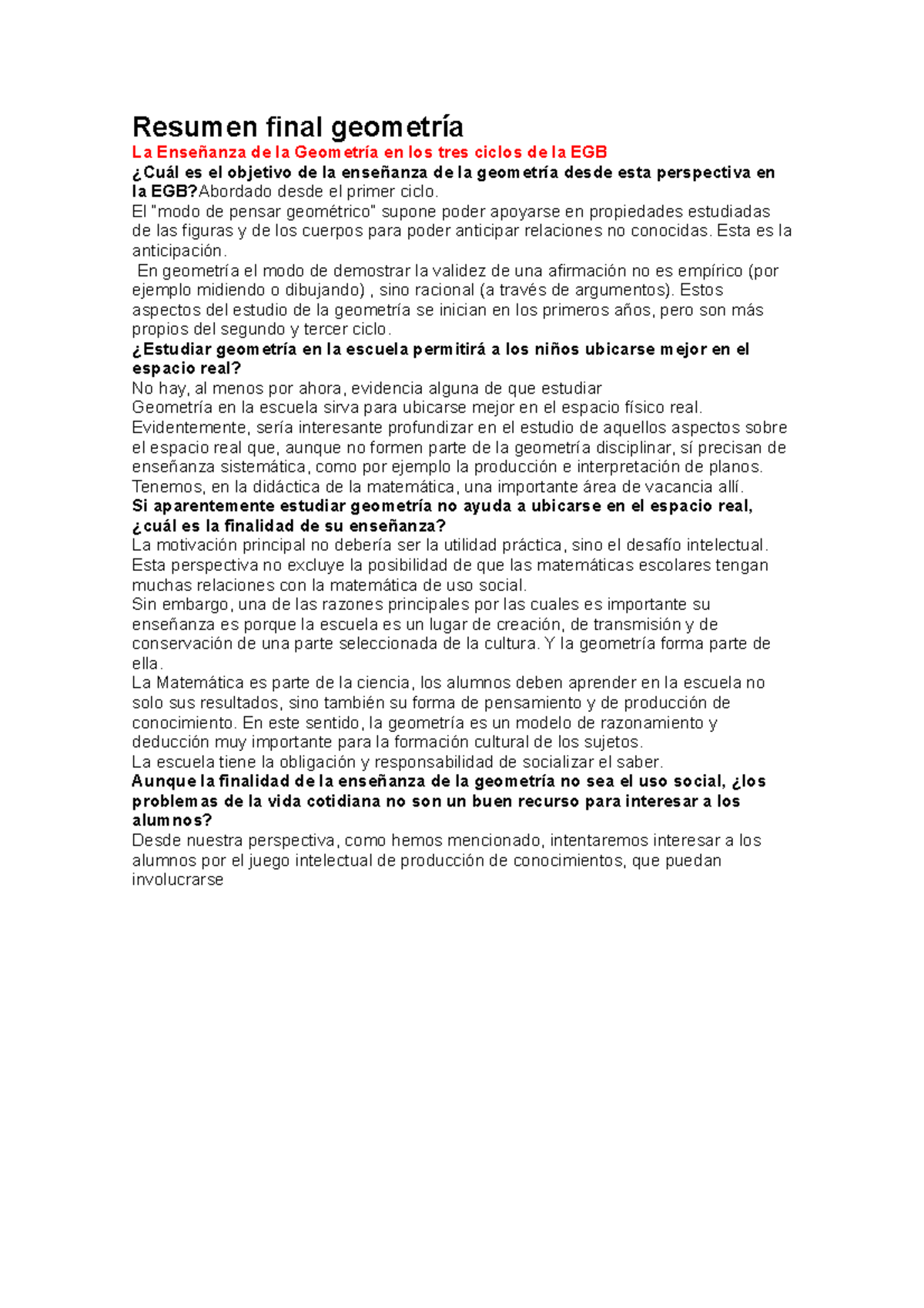 Resumen final geometría Listo - Resumen final geometría La Enseñanza de ...