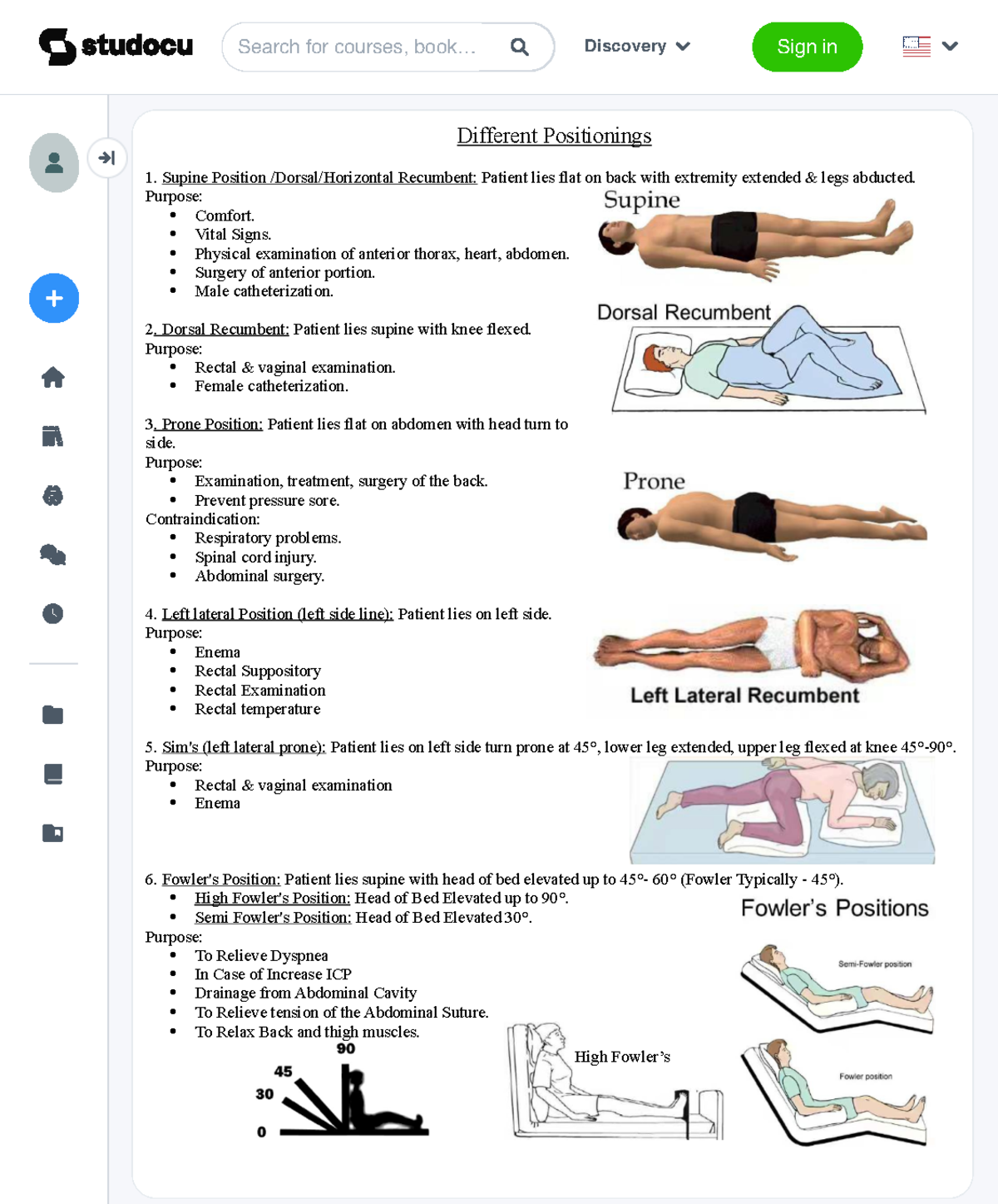 Different Patient Positioning - Different Positionings Supine Position Dorsal Horizontal ...