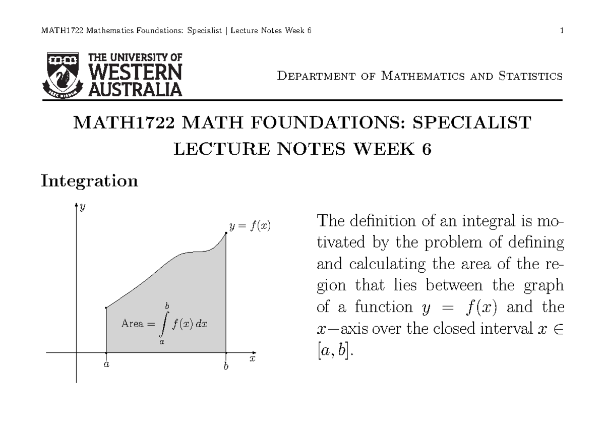 Week 6 Lecture Notes - The item is debunked, please ignore ...