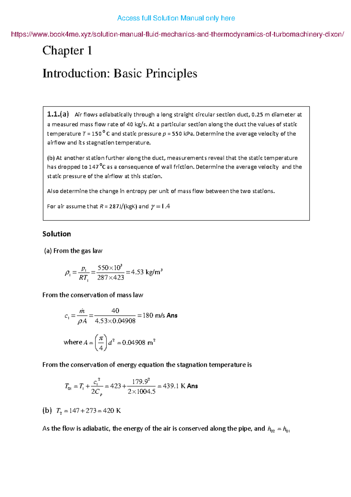 Pdfcoffee - Chapter 1 Introduction: Basic Principles Solution (a) From ...
