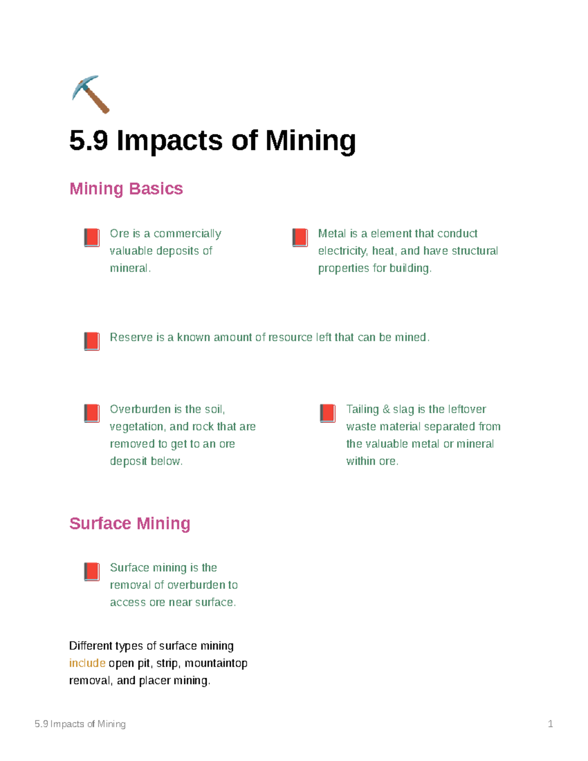 Impacts of mining - ⛏ 5 Impacts of Mining Mining Basics Ã Ore is a ...