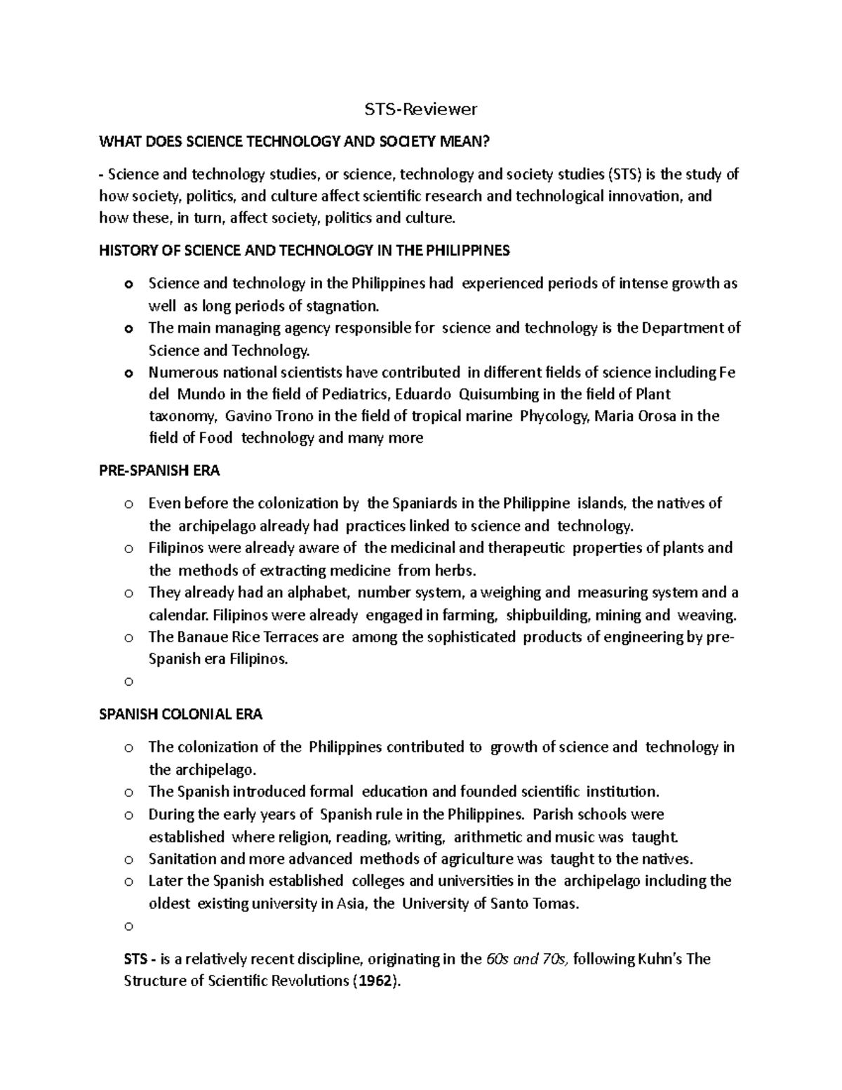 STS- Reviewer 23213 - STS-Reviewer WHAT DOES SCIENCE TECHNOLOGY AND ...