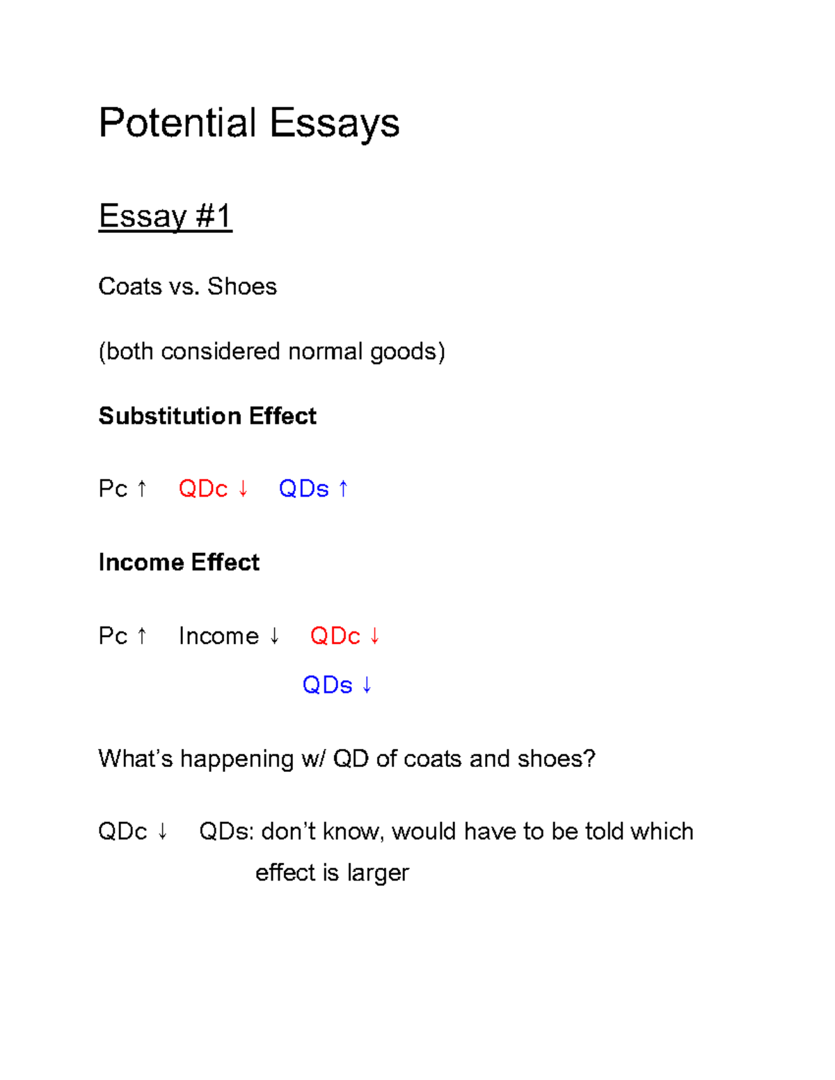 Econ 102 Exam 4 Potential Essays - Potential Essays Essay Coats vs ...