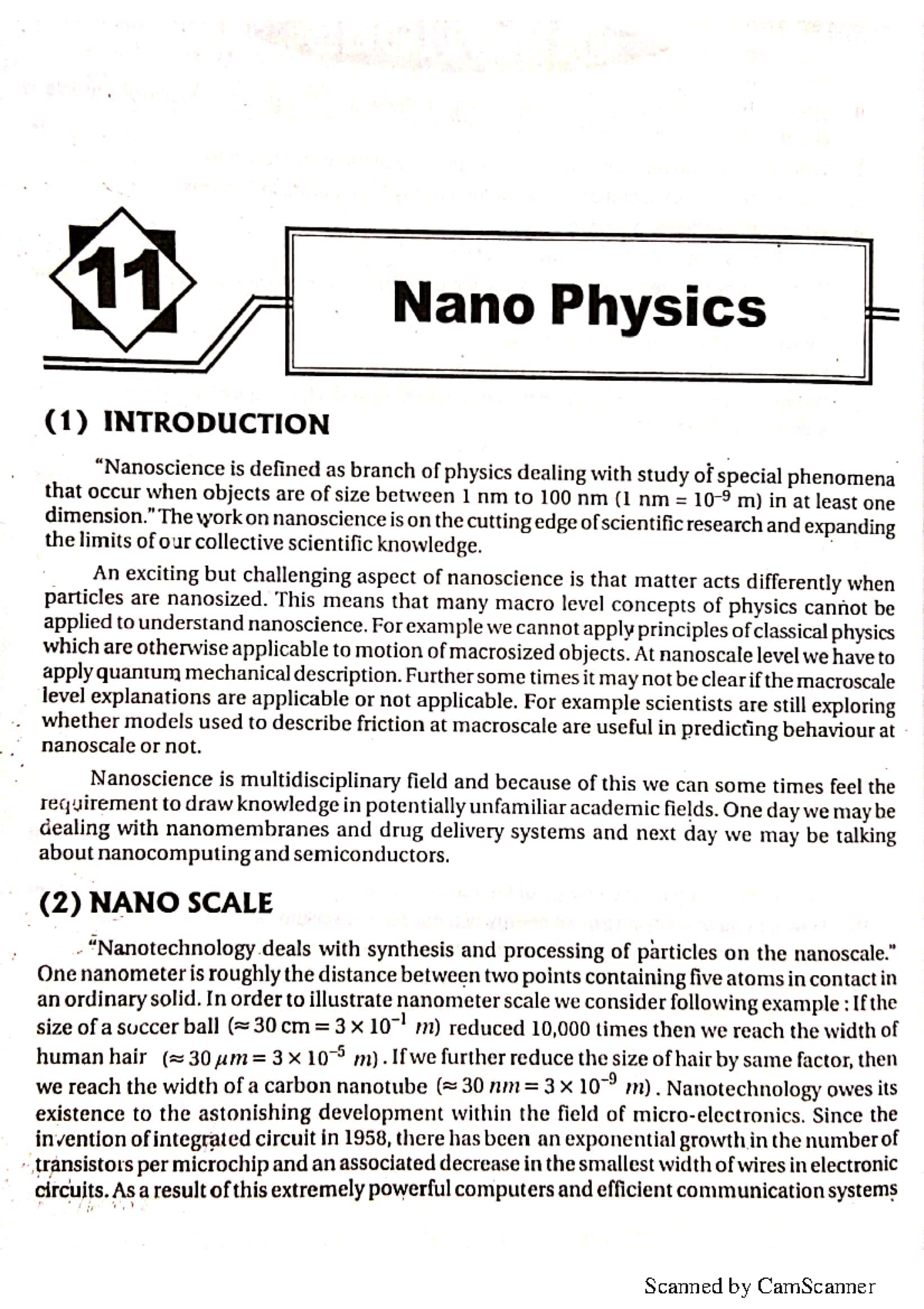 CH 11 - NANO Physics - These are the notes given by our professor ...