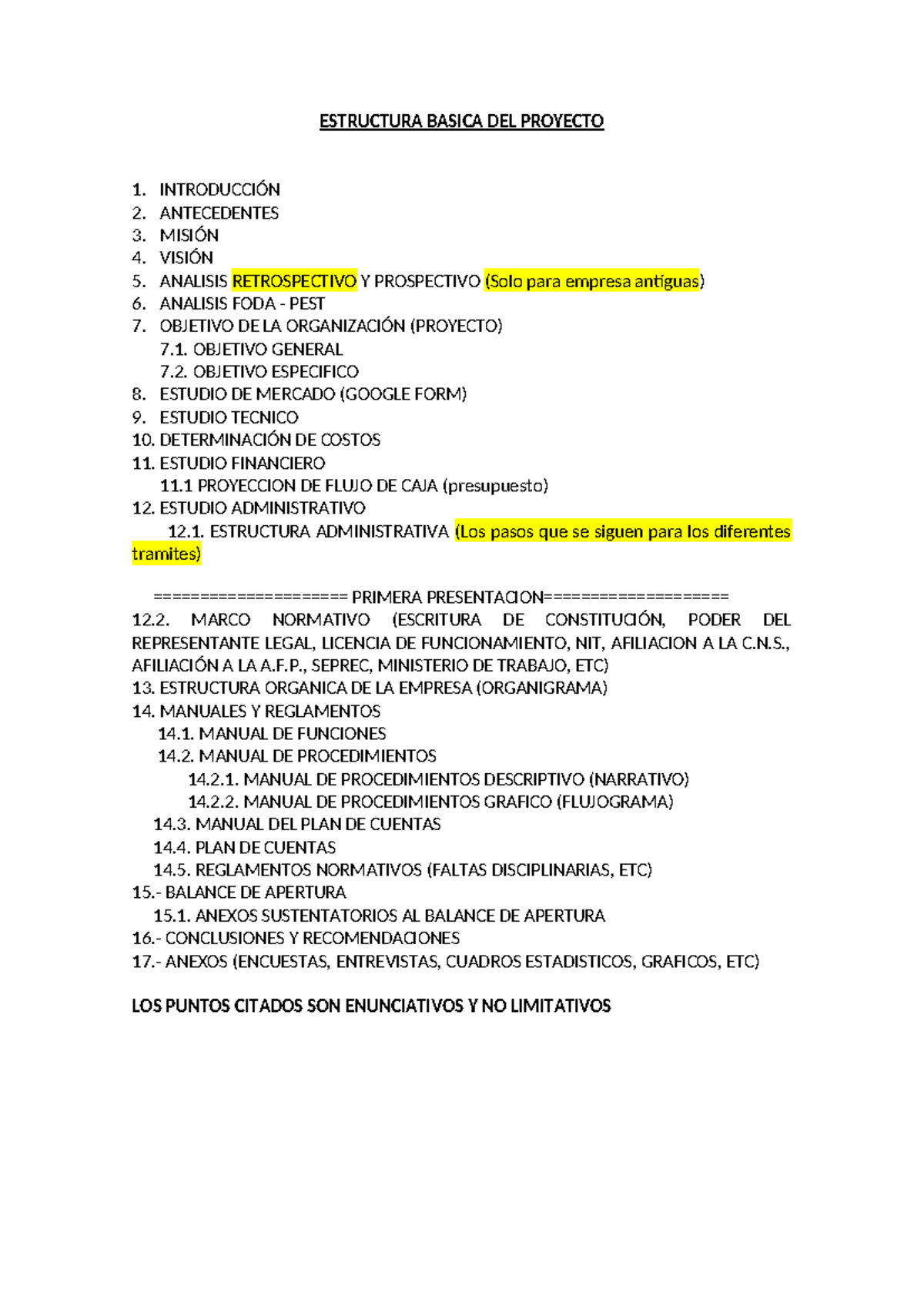 Estructura Basica de un Proyecto - ESTRUCTURA BASICA DEL PROYECTO 1 ...