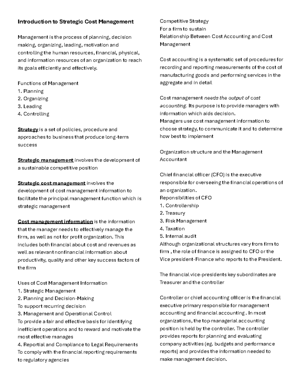 Introduction-TO-STCM - Introduction to Strategic Cost Management ...