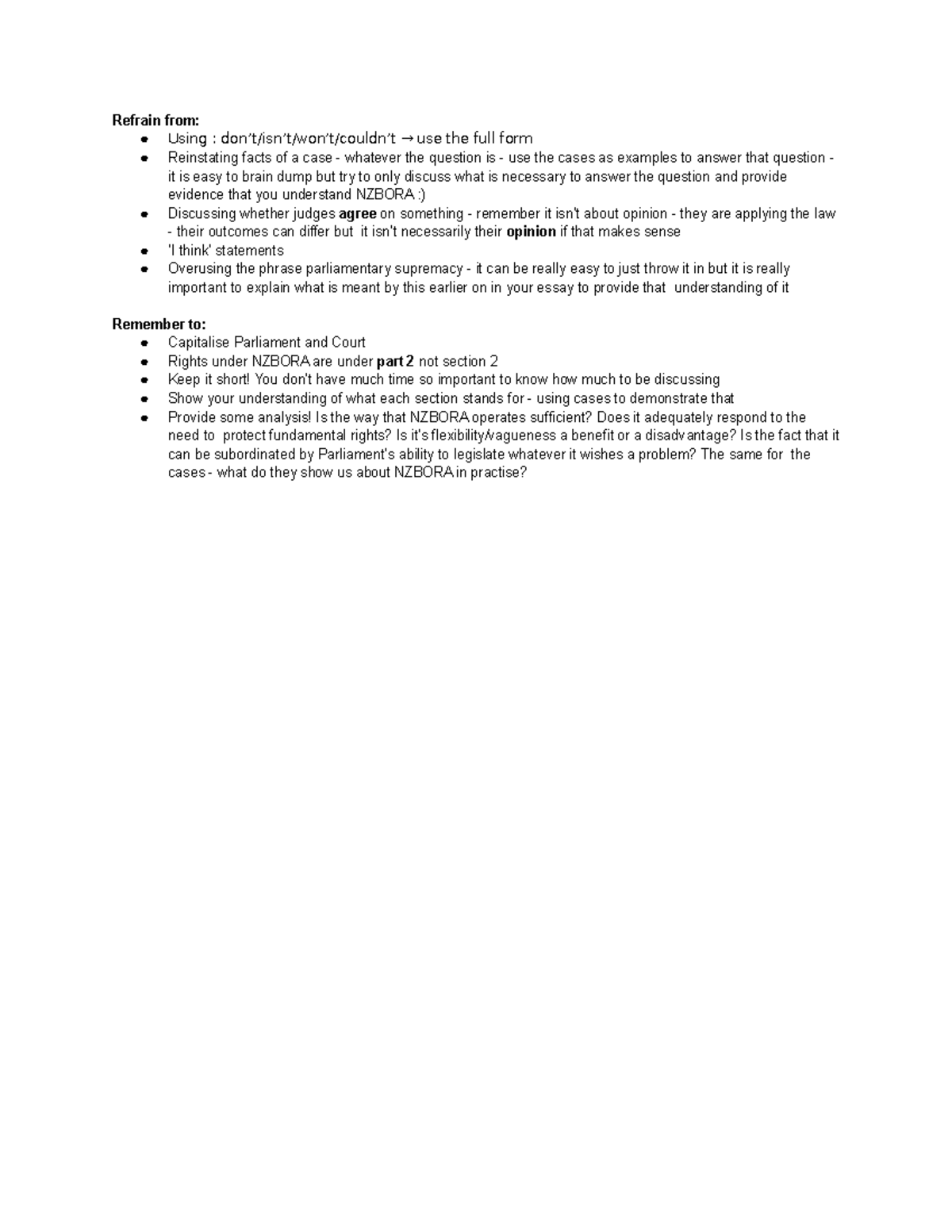 Nzbora tips - Refrain from: Using : don’t/isn’t/won’t/couldn’t → use ...