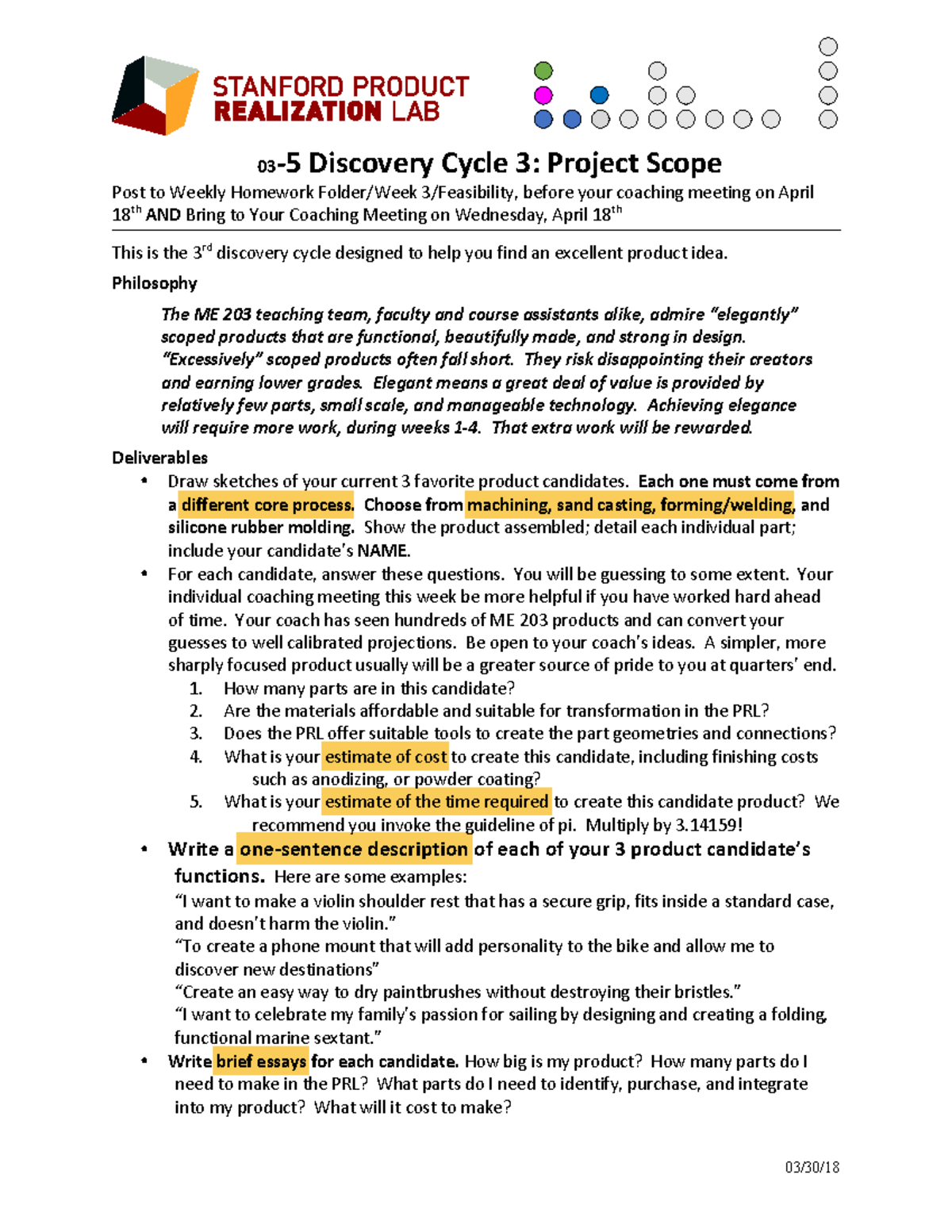 05. Scoping W18 - Assignment for the class - 03/30/ 03 - 5 Discovery ...