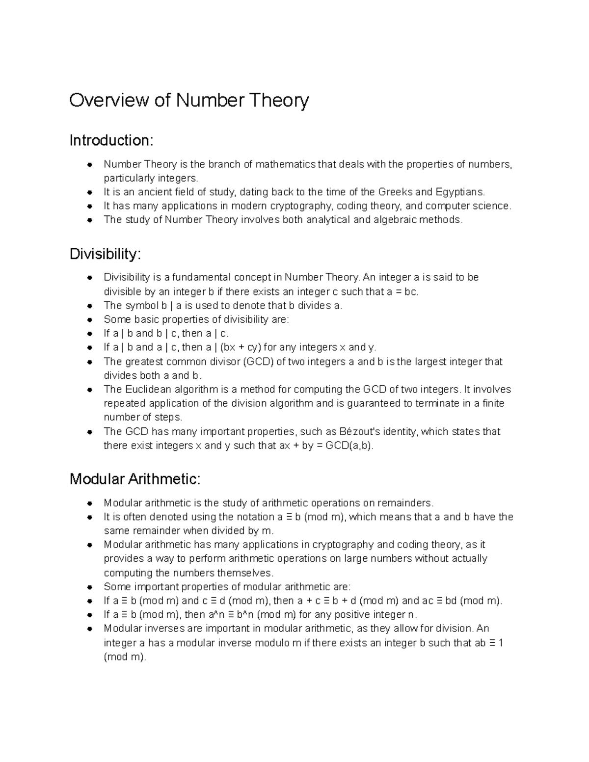 Foundations of Mathematical Reasoning (MAT-0092) Lecture 13 - Overview of Number Theory ...