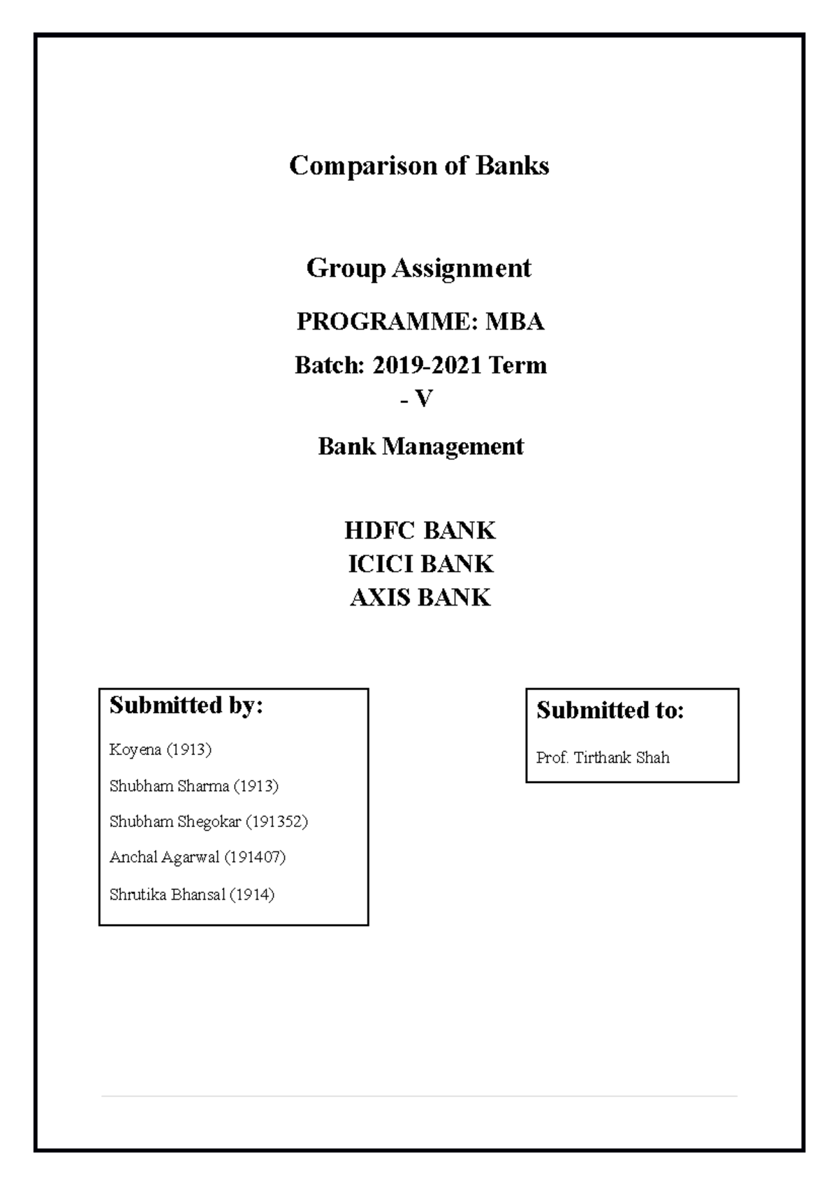 Comparison of Banks finance information, bank modernization, basel ...