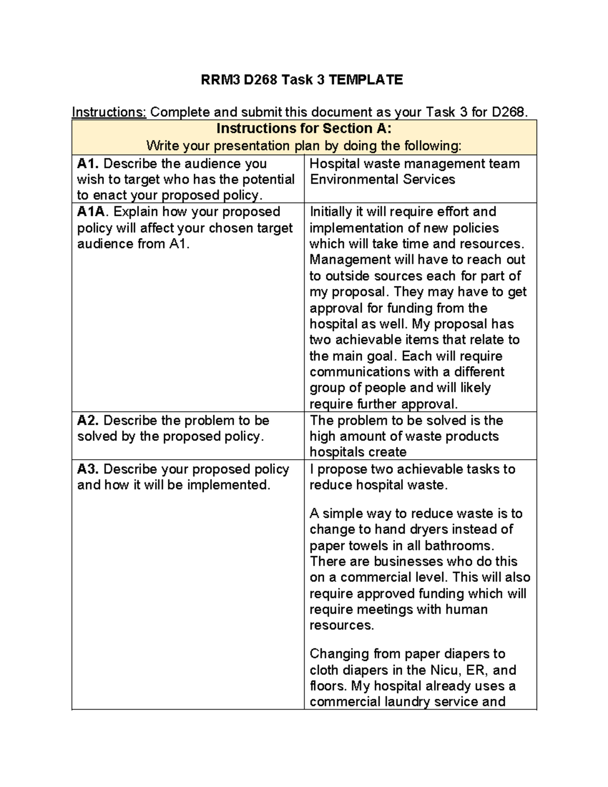 TASK 3 PART ONE - personal growth plan - RRM3 D268 Task 3 TEMPLATE ...