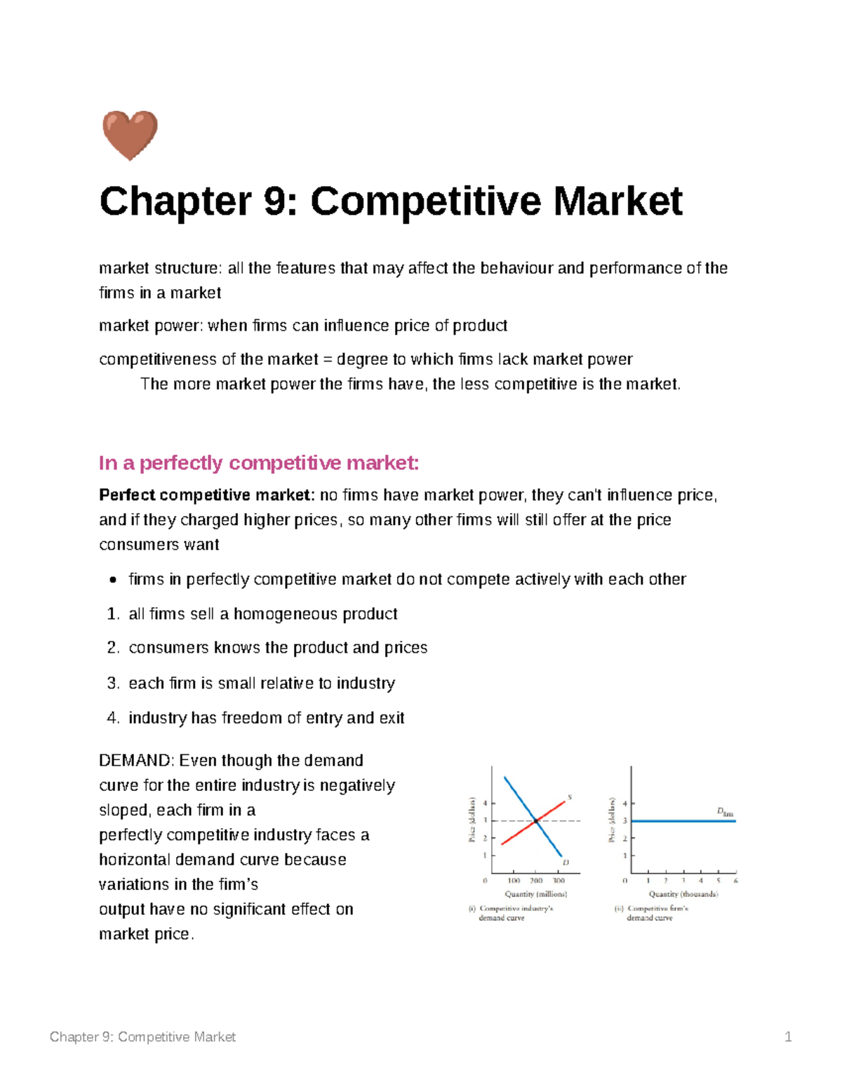 Chapter 9 Competitive Market - Chapter 9: Competitive Market market ...