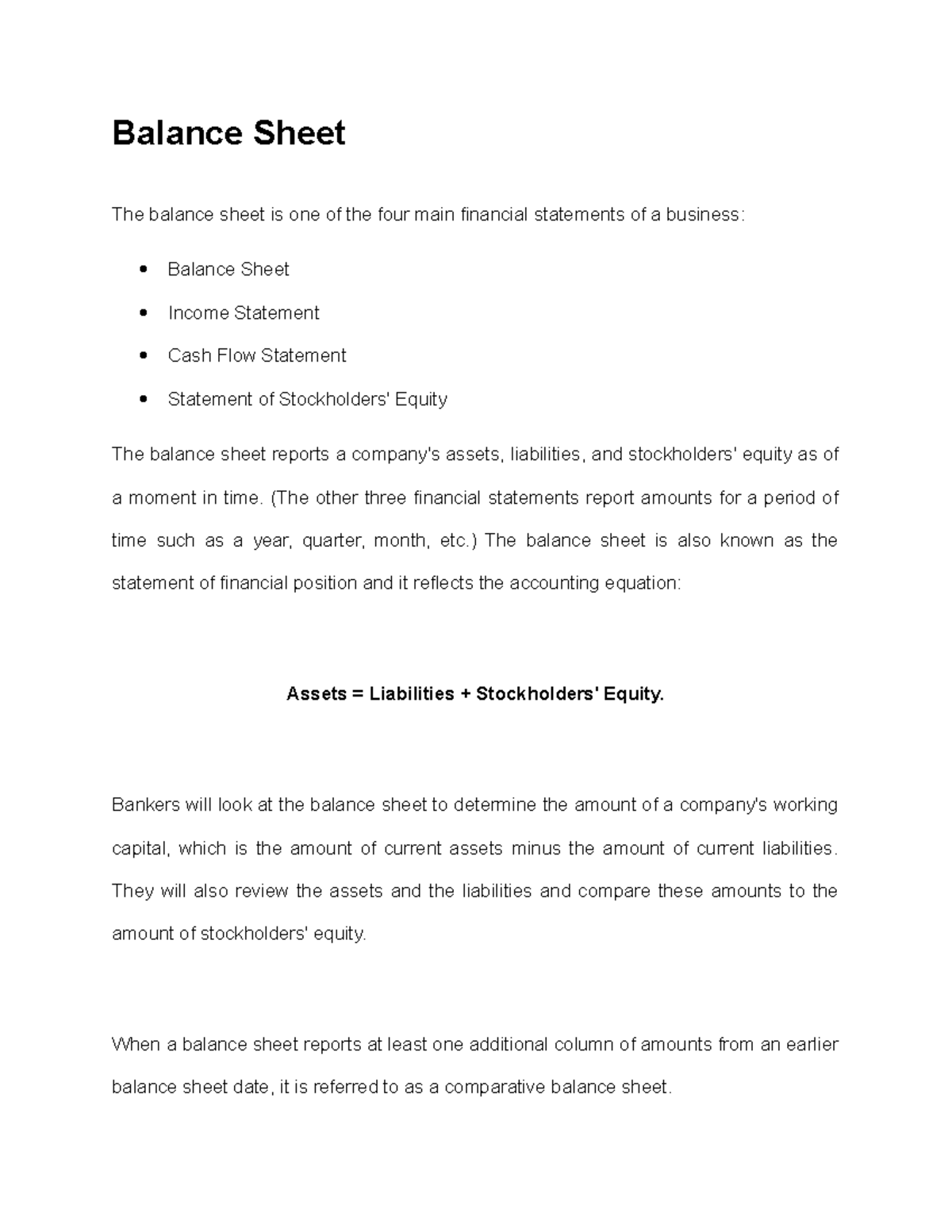Balance Sheet - Basic Accounting on Debit Credit - Balance Sheet The ...
