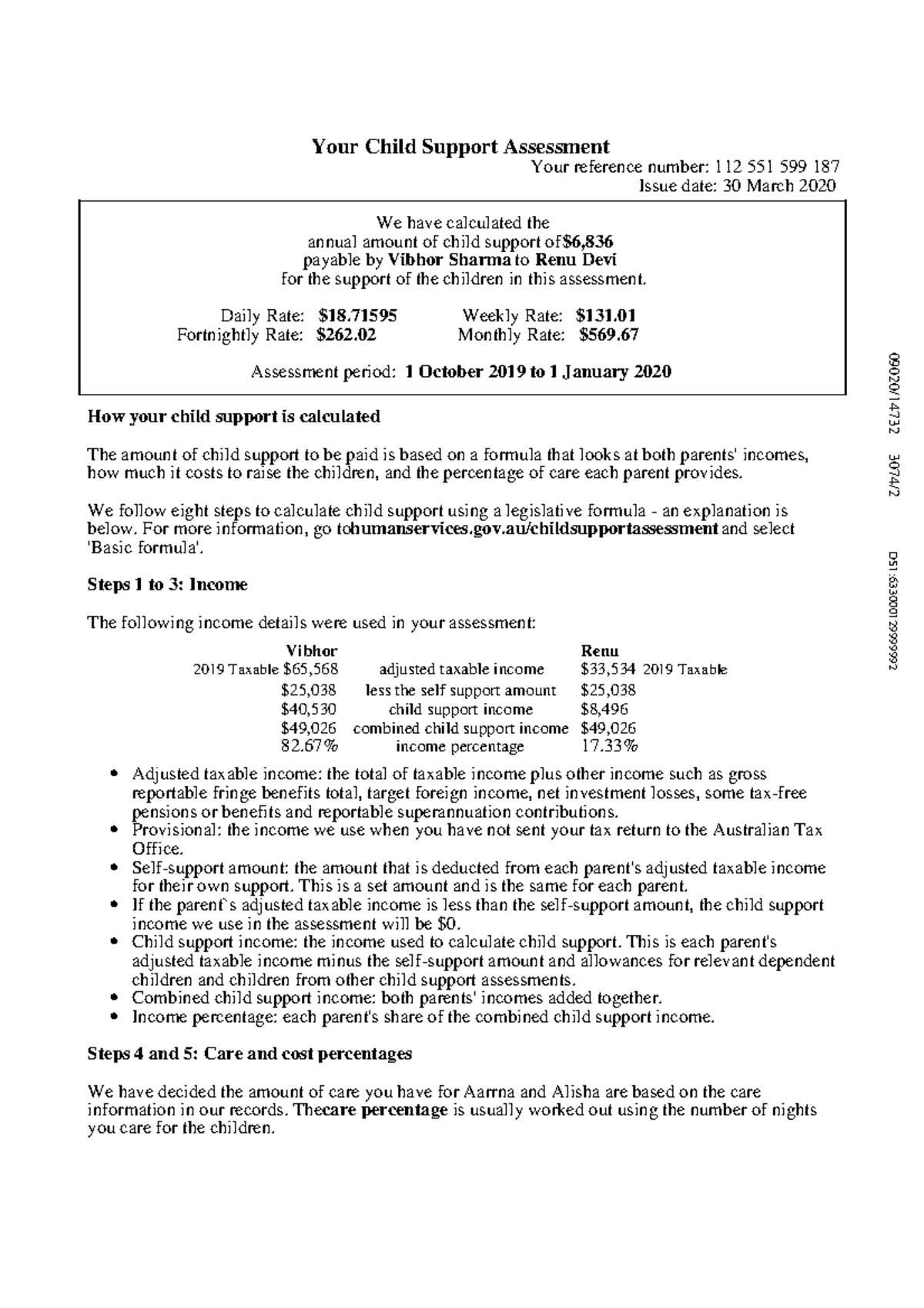 Notice of Assessment - Phase 3 - annual amount of child support of ...