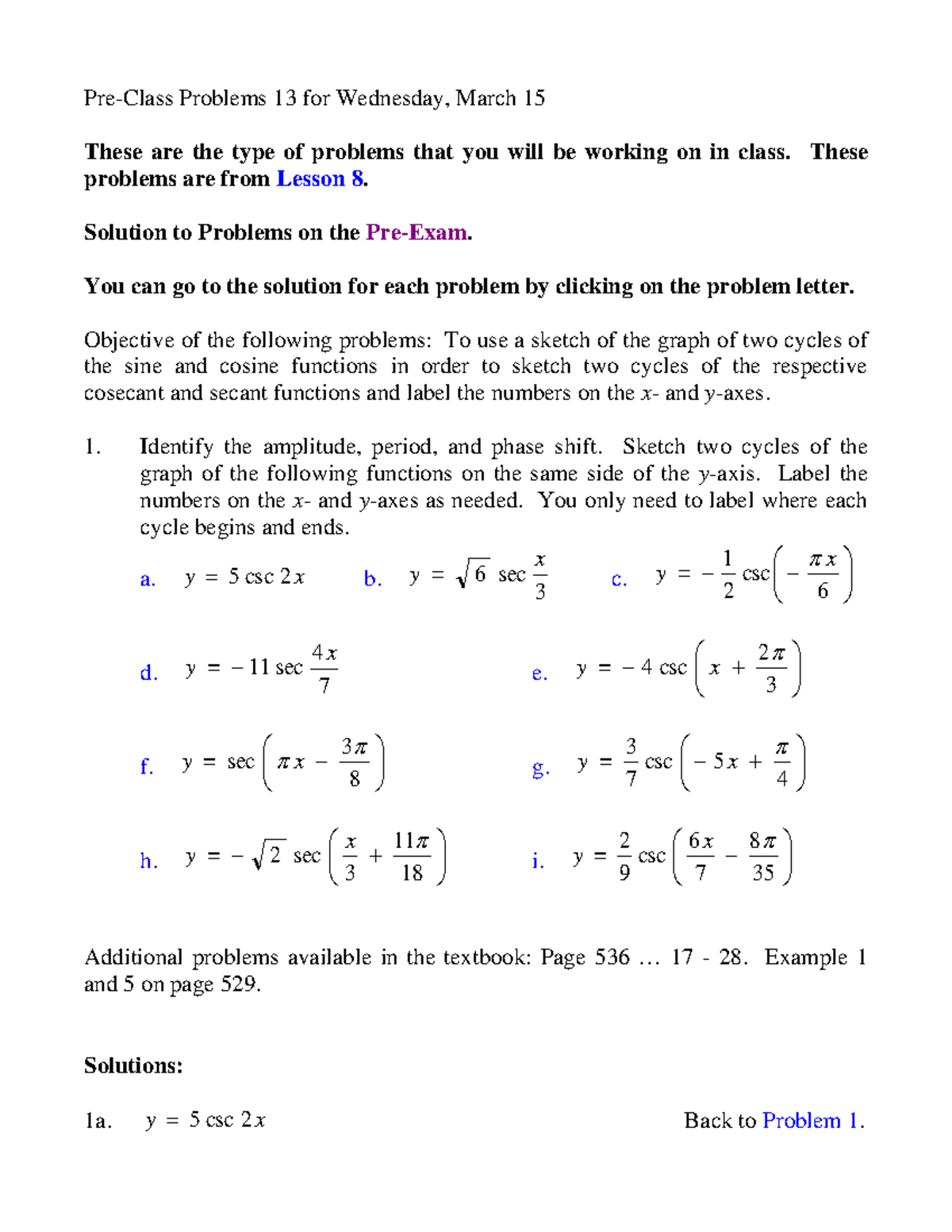 Problems 13MWF - Pre-Class Problems 13 for Wednesday, March 15 These ...