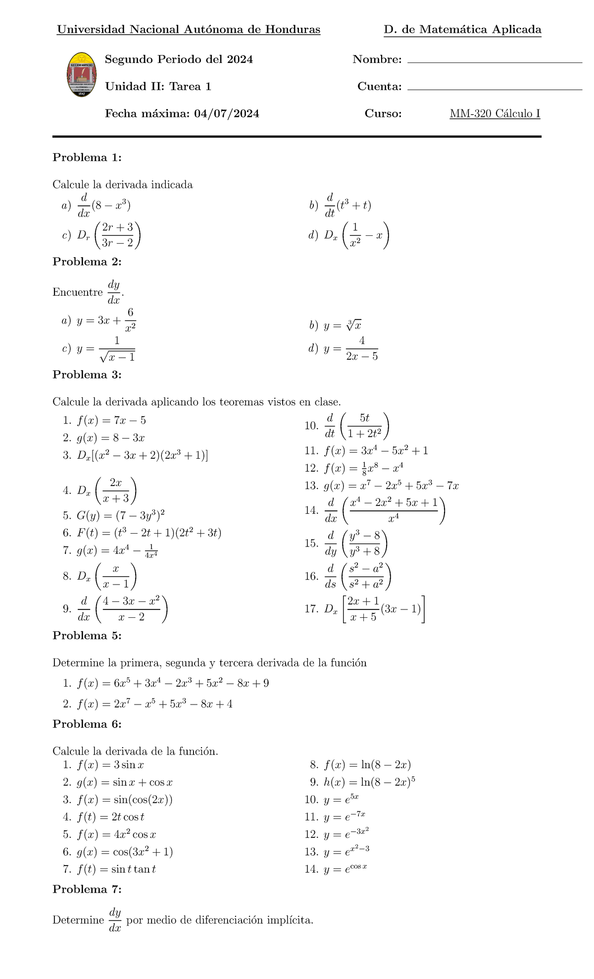 T2 - qqqqq - Universidad Nacional Aut ́onoma de Honduras D. de Matem ...