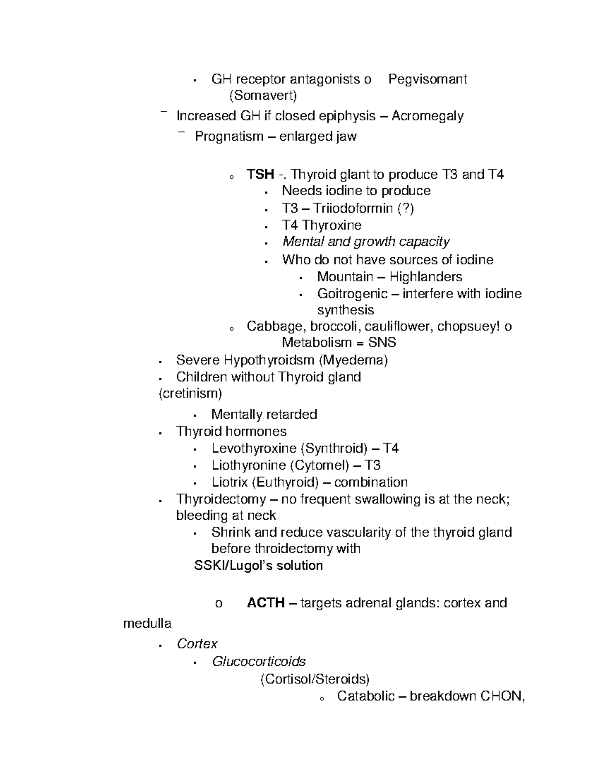 Posterior Pituitary - summary - • GH receptor antagonists o Pegvisomant ...