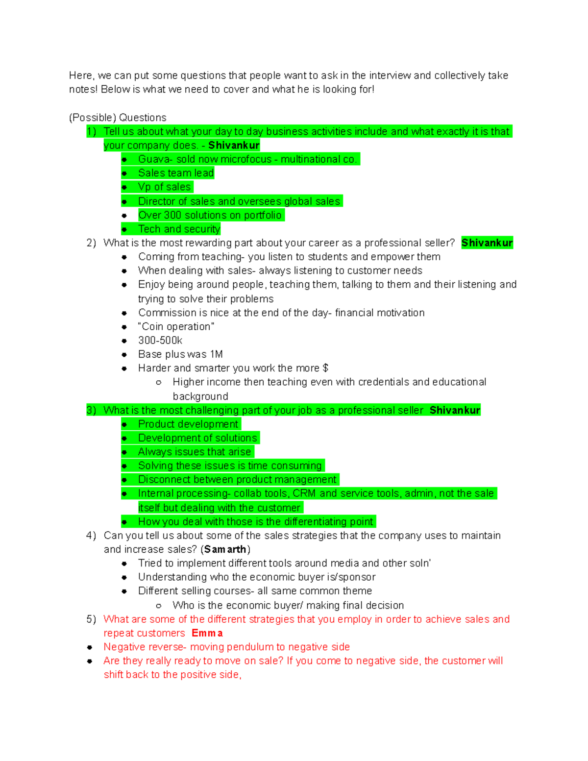 Professional Selling Assignment - Here, we can put some questions that ...