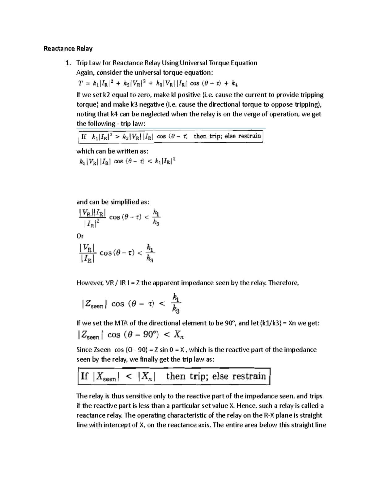 Distance Protection of Transmission lines Part 2 - Reactance Relay Trip ...
