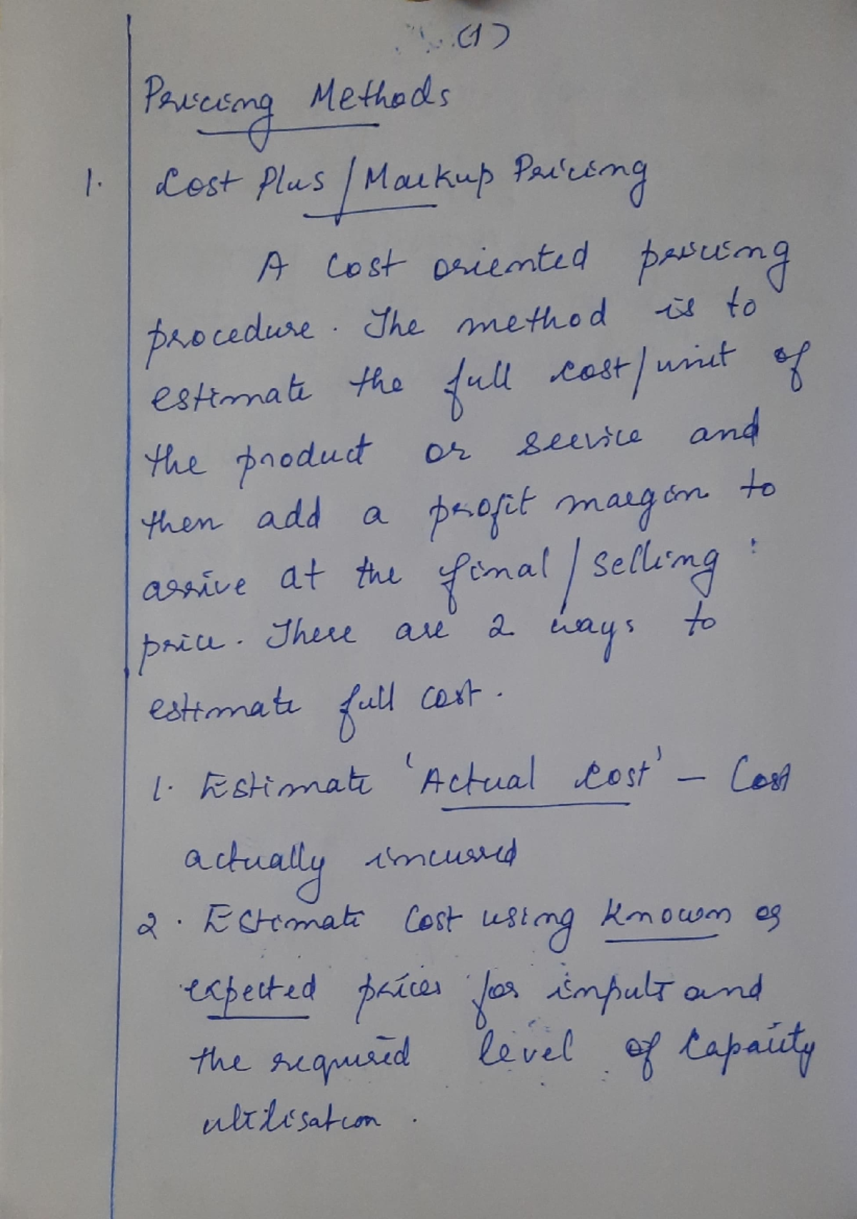 Pricing Methods - Pascsng Mehods Cost+ Plus Maukup Paslémg A Cos ...