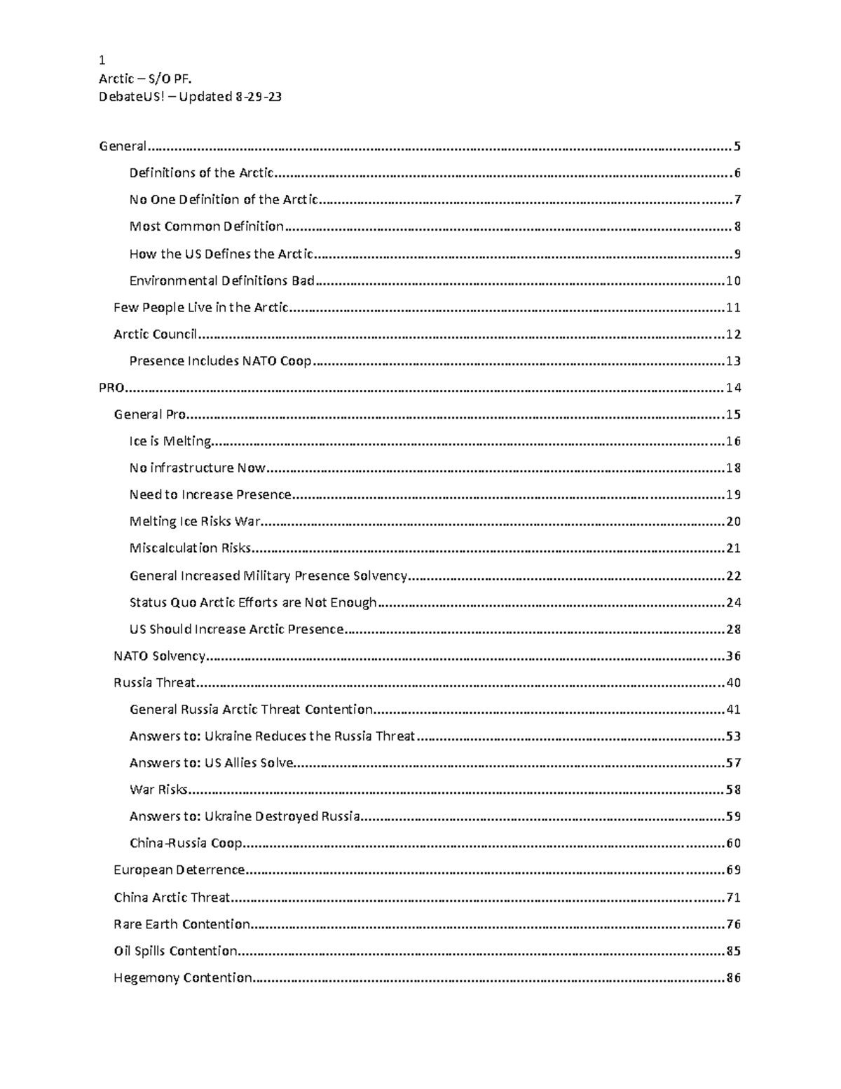 AAA Arctic Master File - notes - Arctic – S/O PF. Melting Ice Risks ...