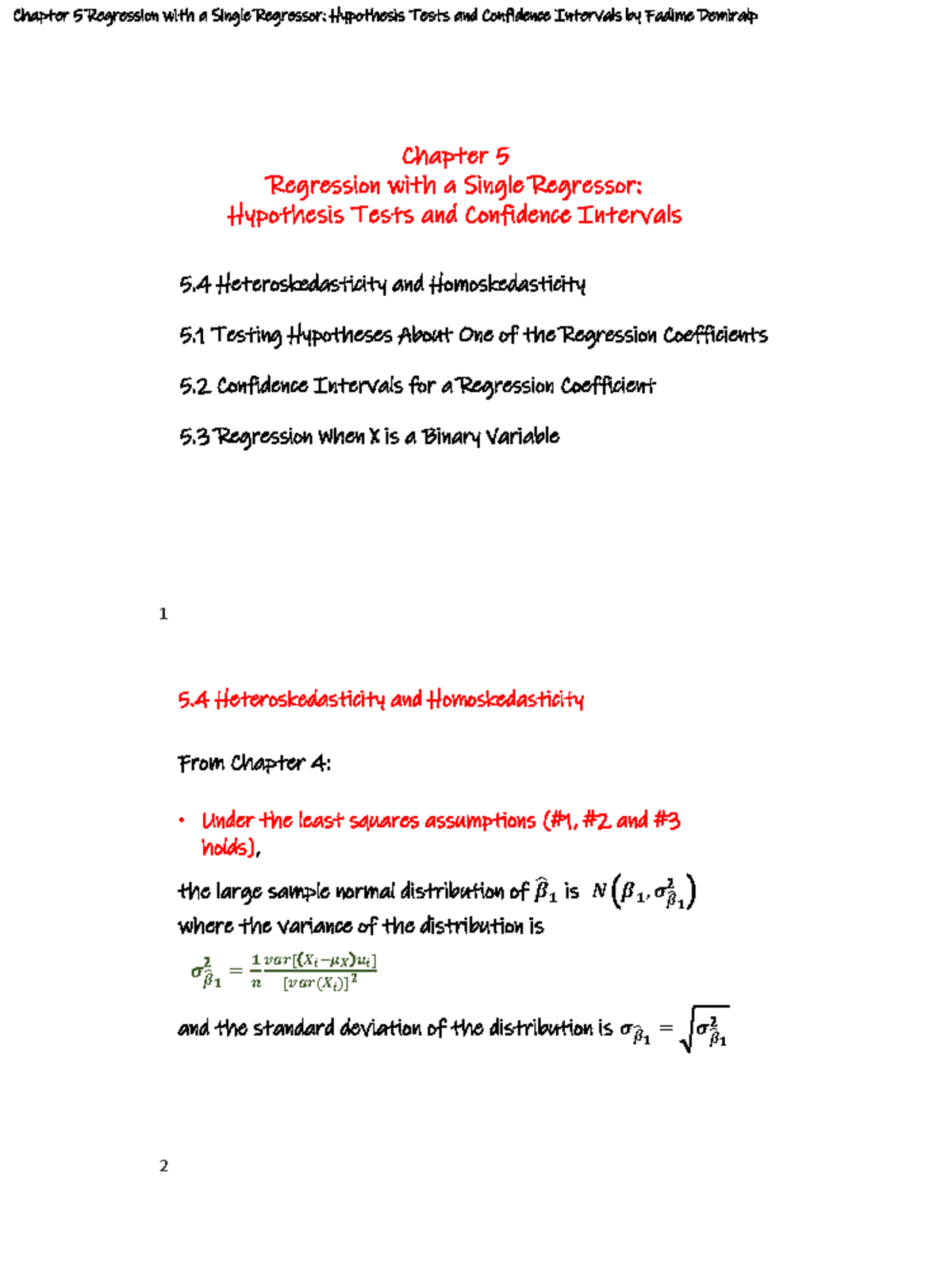 Chapter 5 Slides 1 10 Sec 5 Chapter 5 Regression With A Single