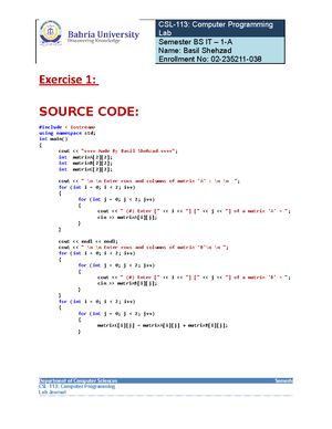 Assignment 12 Pointers of computer programming lab in bukc - Lab ...