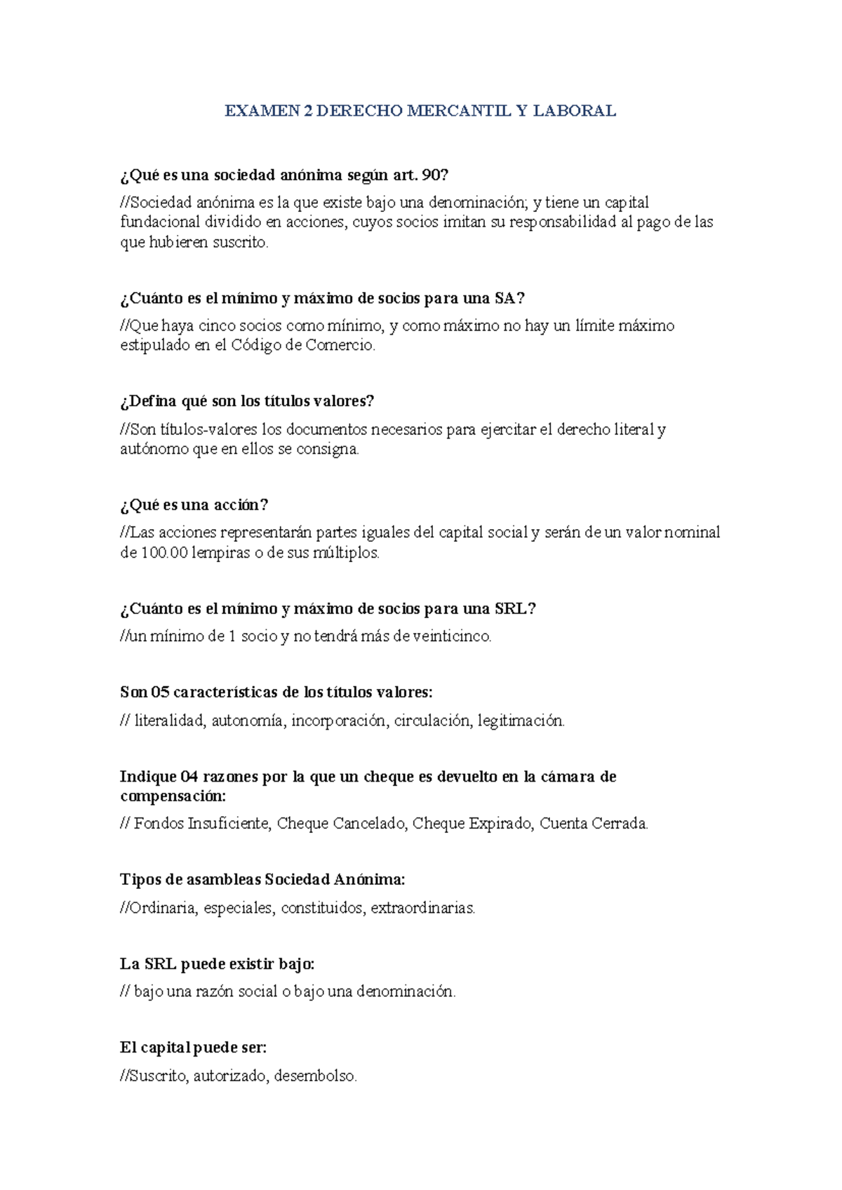 Examen 2 derecho mercantil y laboral - EXAMEN 2 DERECHO MERCANTIL Y ...