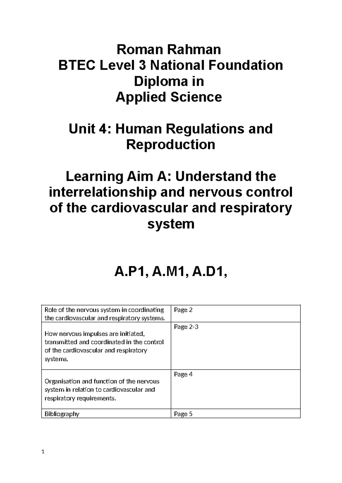 Unit 9 LAA - Roman Rahman BTEC Level 3 National Foundation Diploma in ...