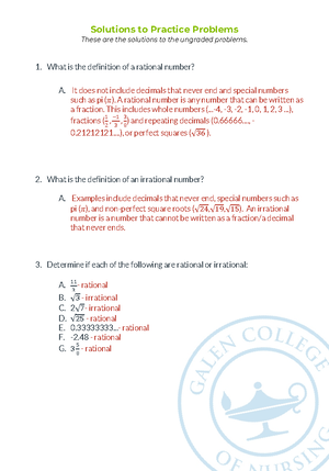 Unit 1 Homework Review Material Summer 2024 - Unit 1 Homework Review Material Please show all of ...